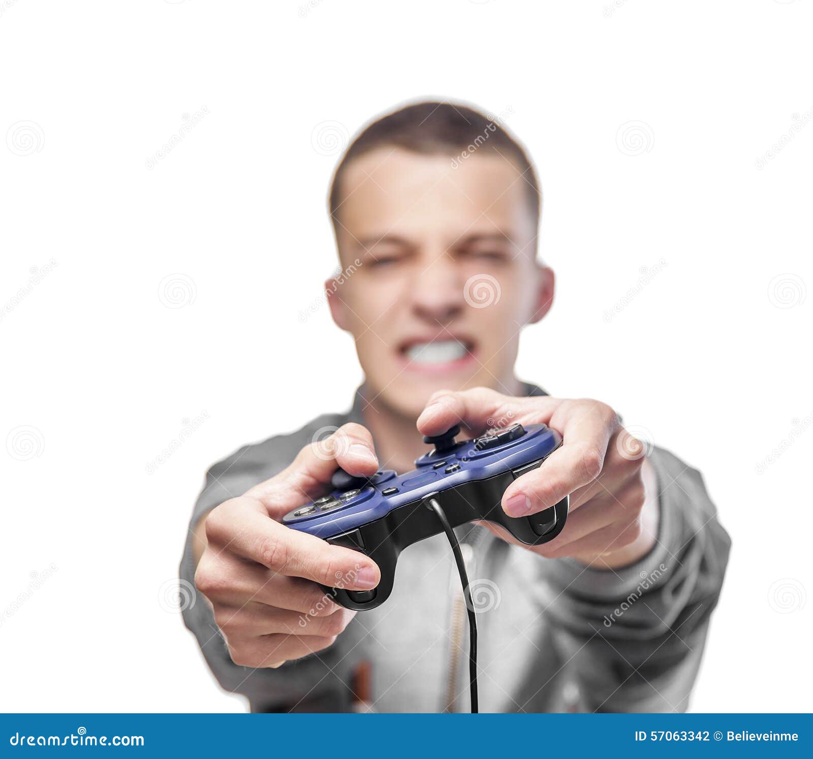 Young man with a joystick stock photo. Image of gaming - 57063342