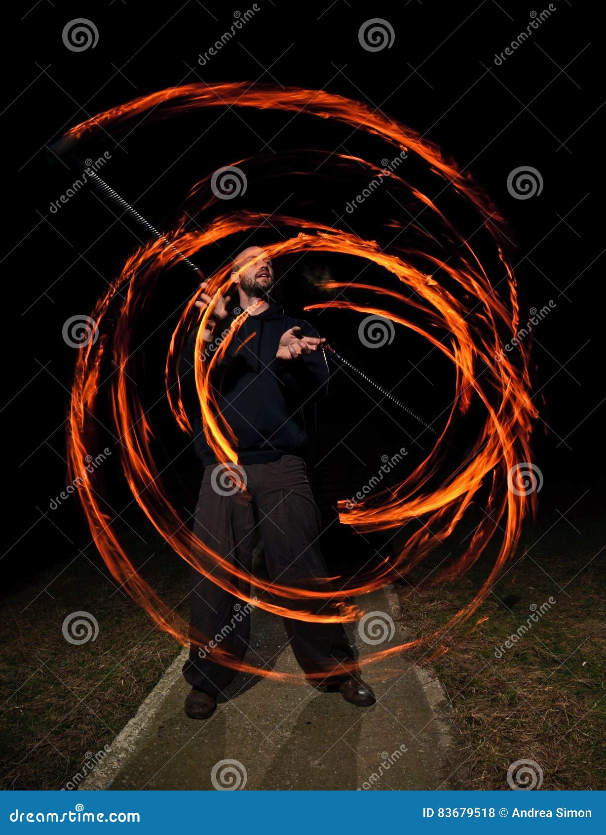 Young Man Juggling Fire Poi Editorial Stock Photo - Image of firewood ...