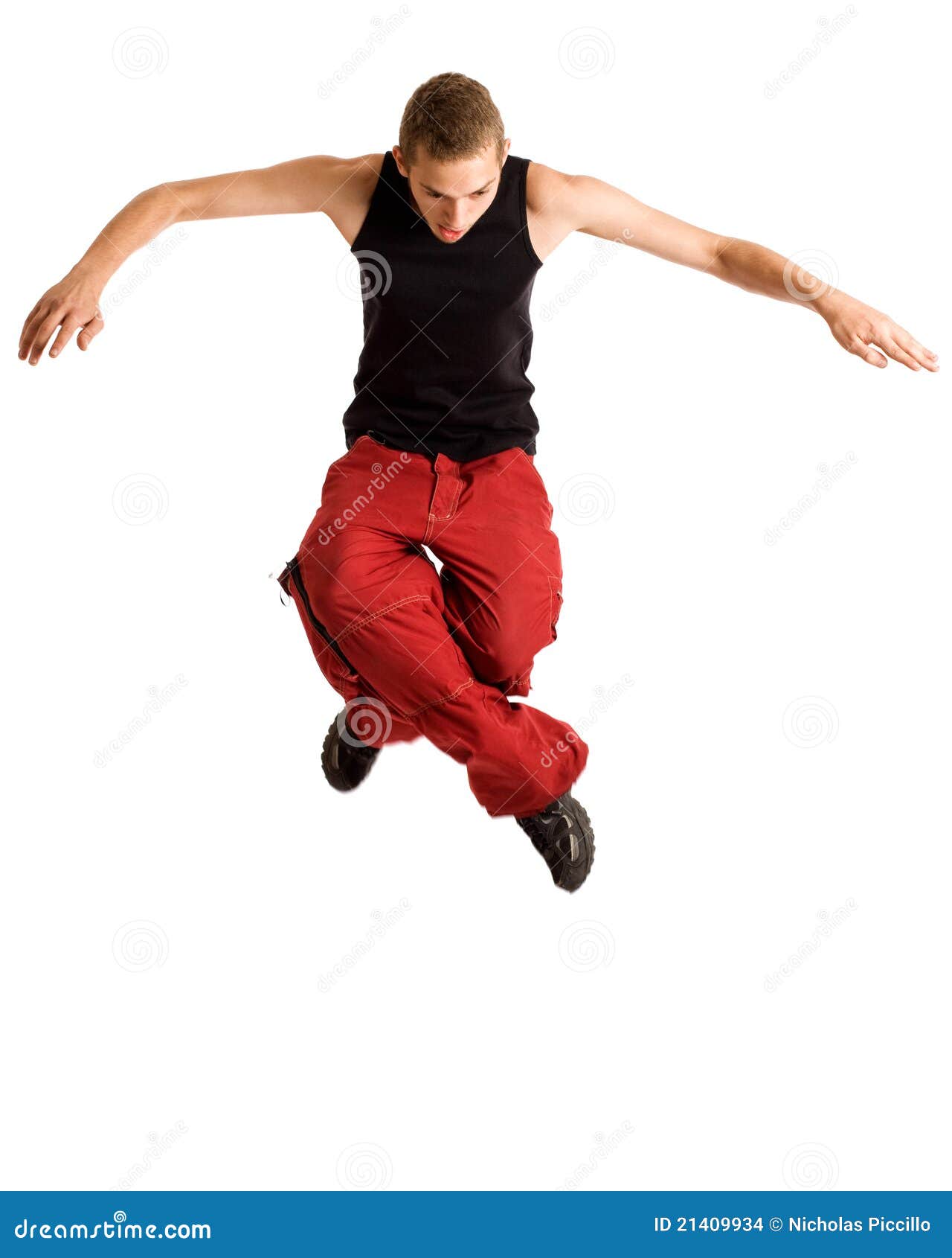 Young Man Jumping stock photo. Image of young, male, studio - 21409934