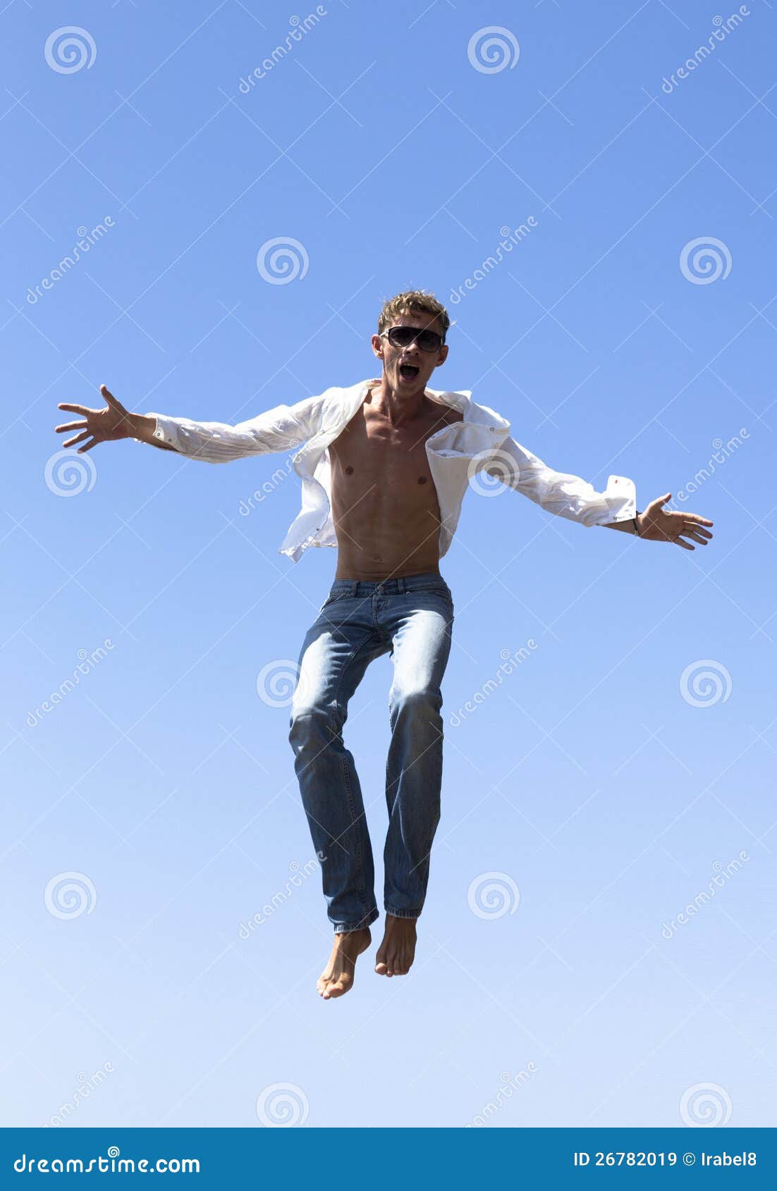 Young man jumping stock image. Image of achievement, freedom - 26782019