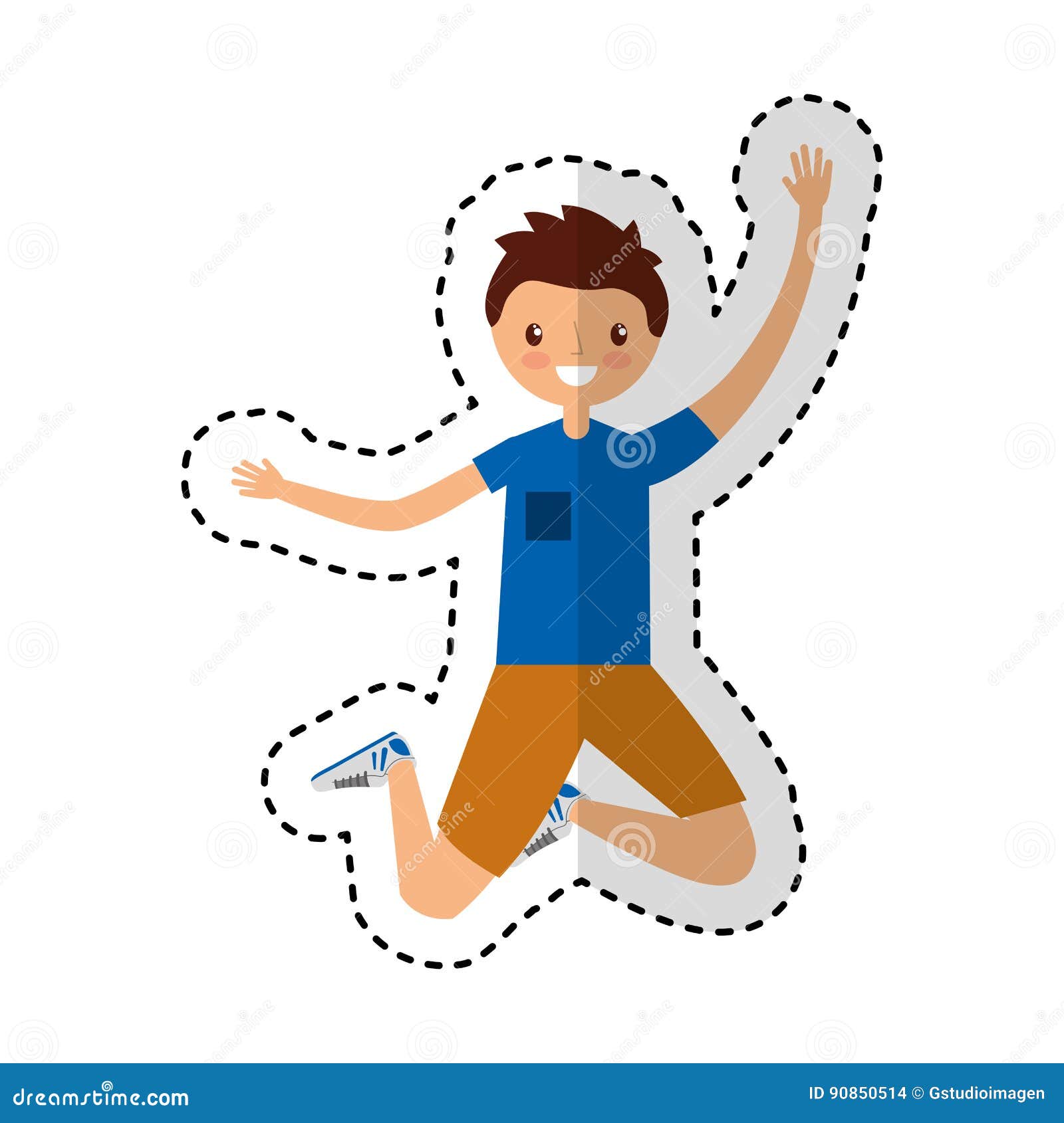 Young Man Jumping Character Stock Vector - Illustration of shape ...