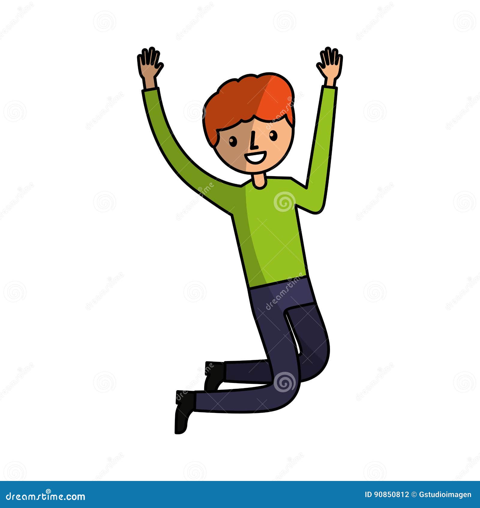 Young Man Jumping Character Stock Vector - Illustration of isolated ...