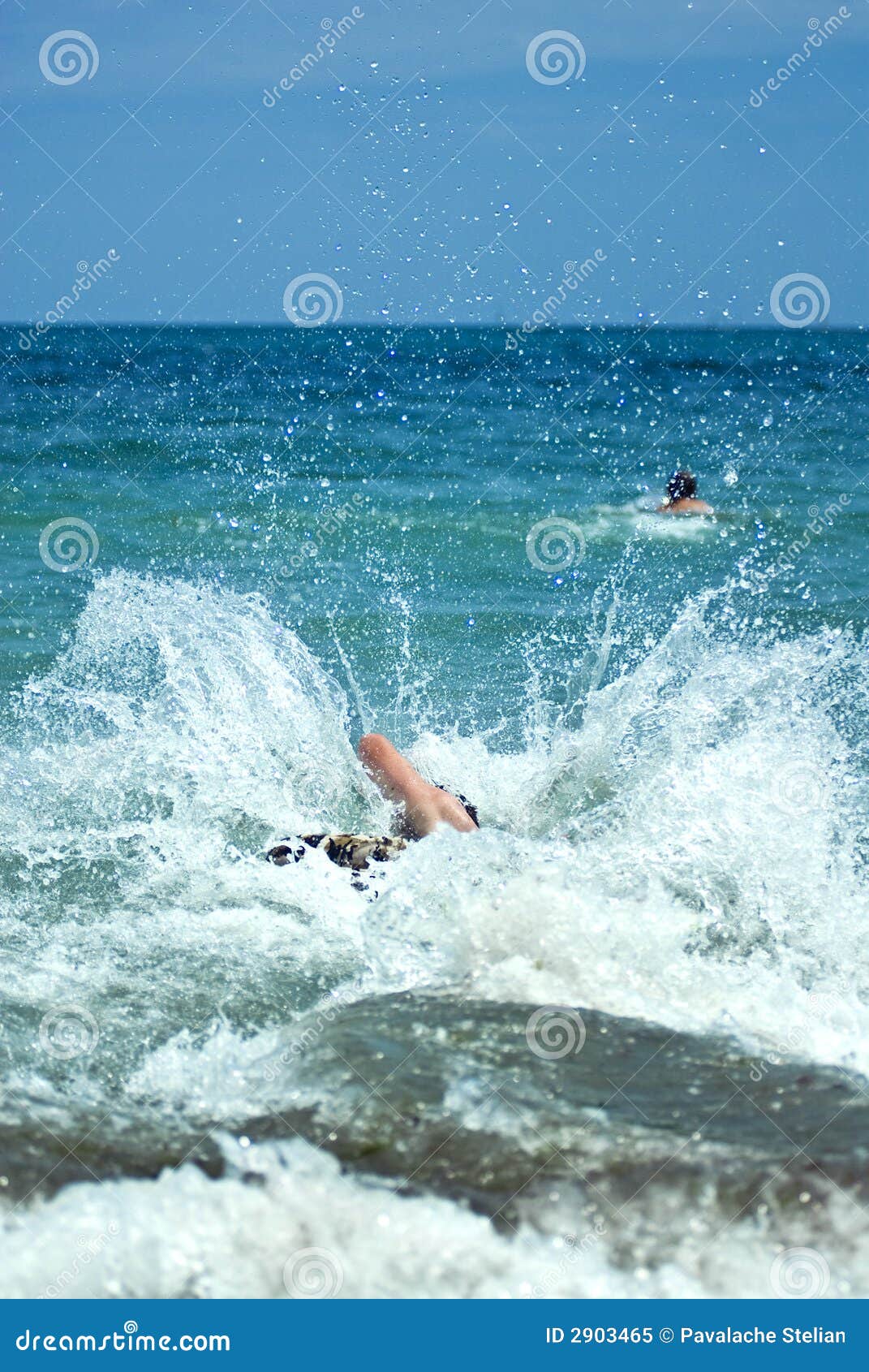 Young Man Jumping into Sea Water Stock Image - Image of relaxing, blue ...