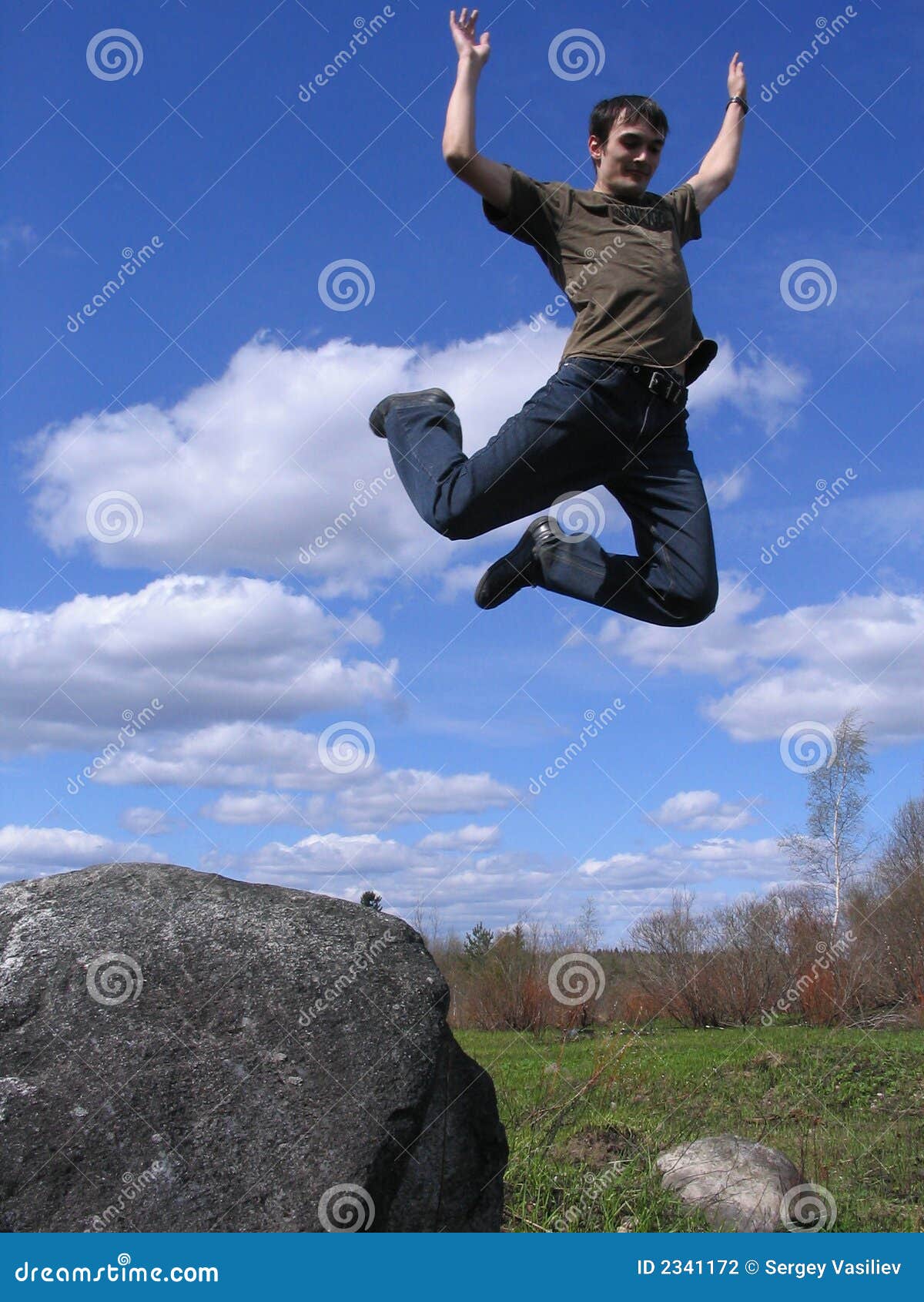 Jumping Stone In Water And Foot Trails In Beach Sand. The Coastline In ...