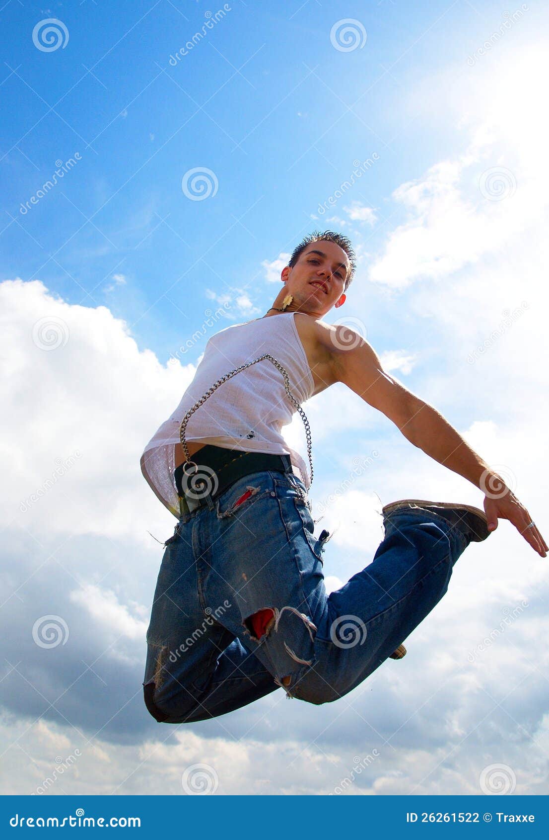 Young man jumping up stock photo. Image of energetic - 26261522