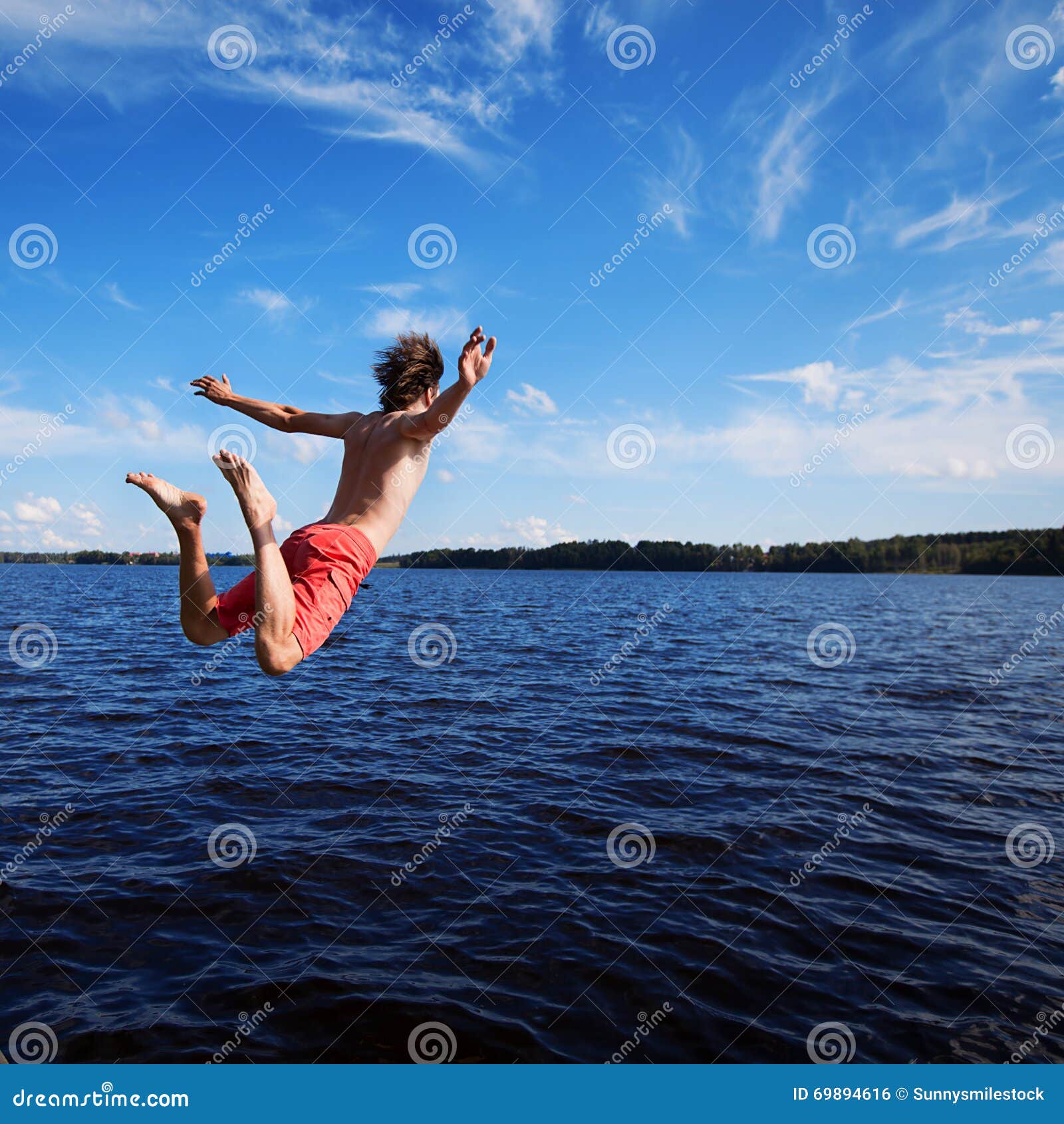 Kid Jumping Into Water Puddle Stock Image | CartoonDealer.com #140706415