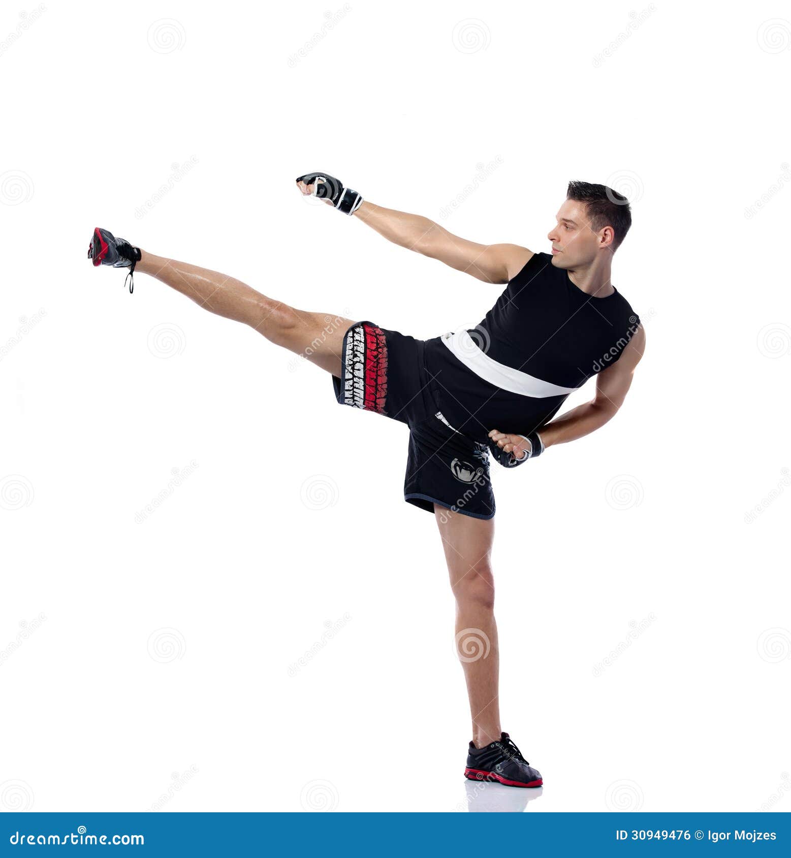 Young Man Kicking Royalty Free Stock Image - Image: 30949476