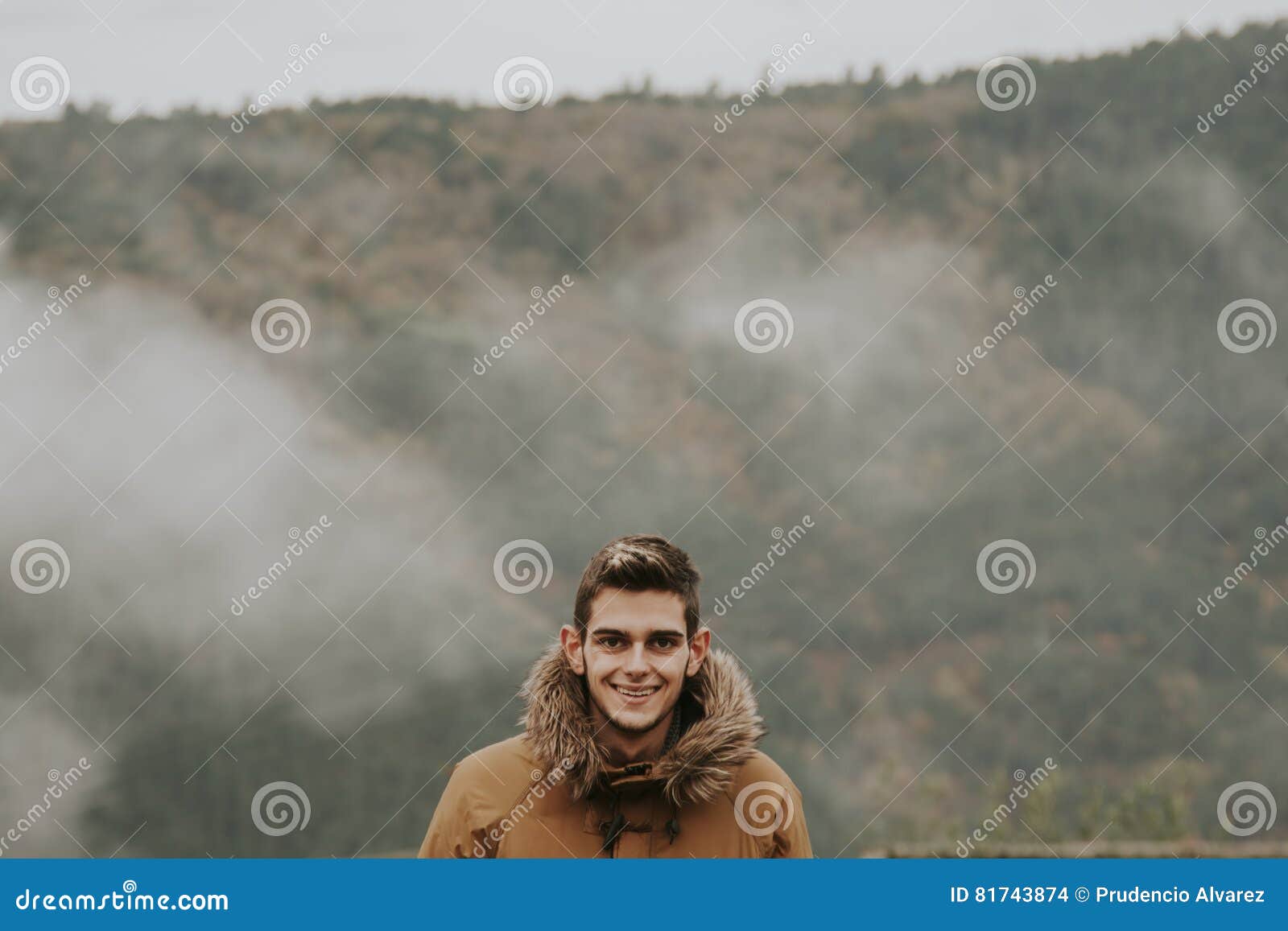 Young man in the landscape stock photo. Image of team - 81743874