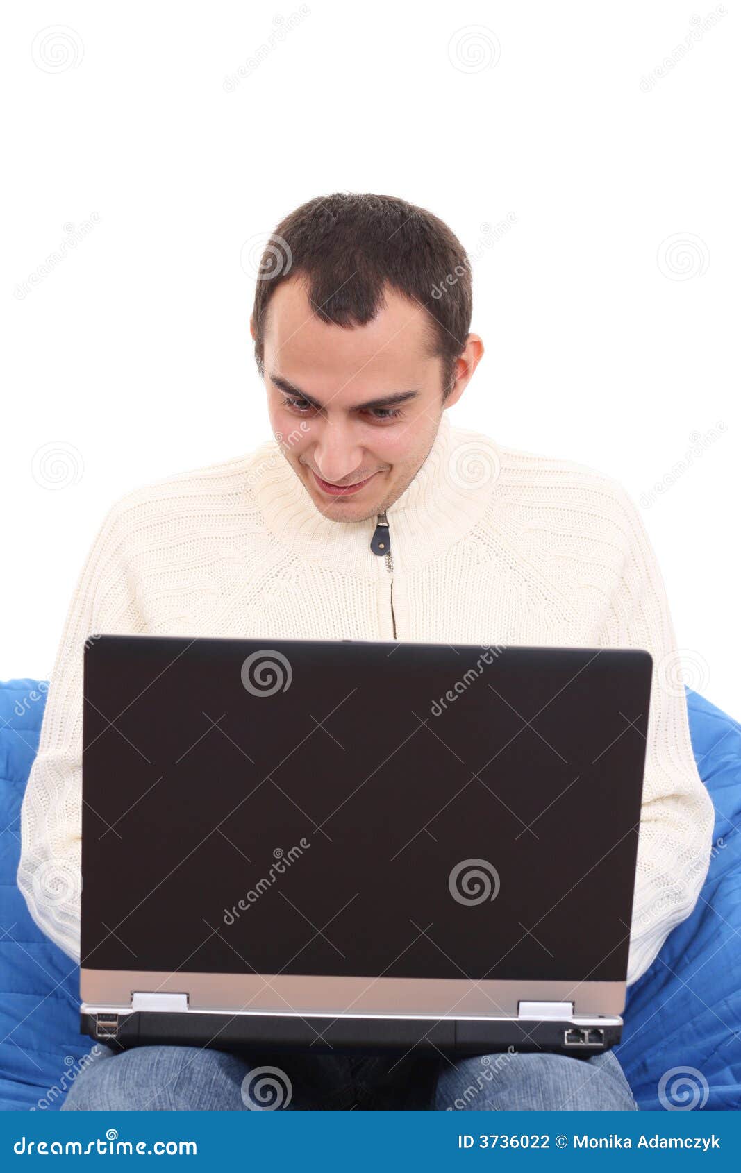 Young man with laptop stock photo. Image of male, mail - 3736022