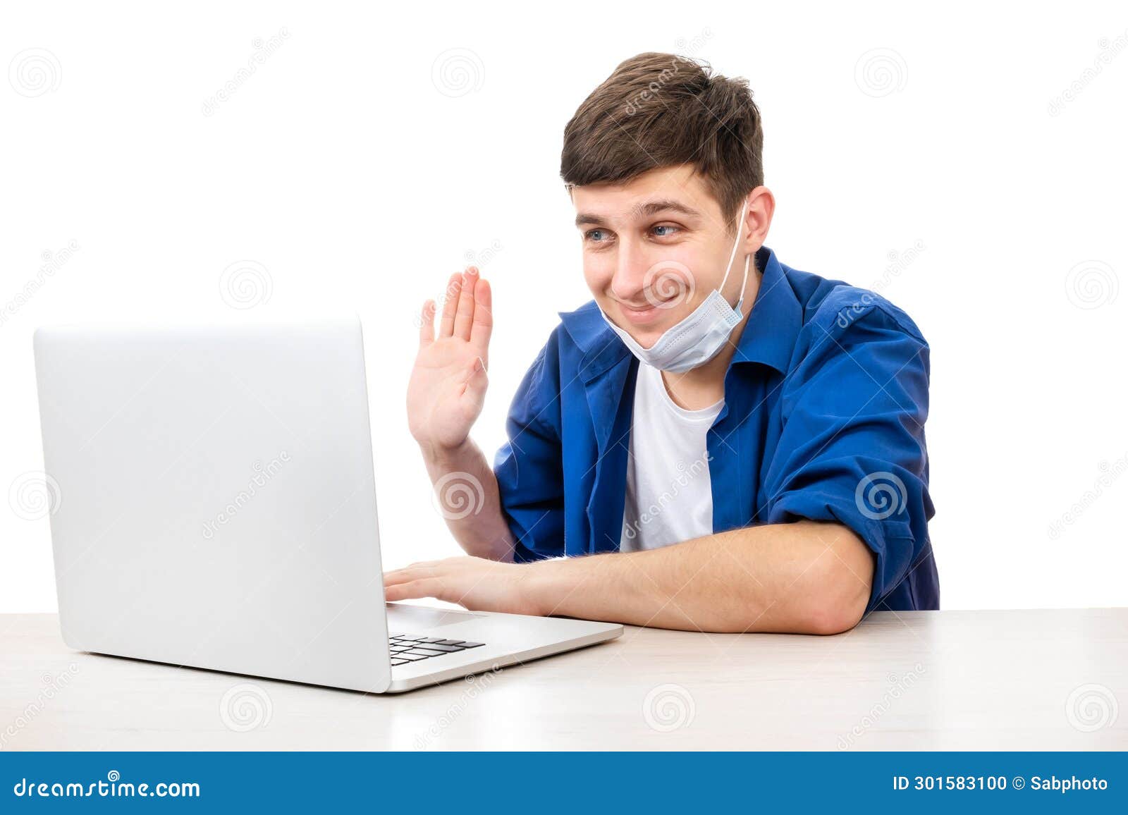 Young Man with Laptop stock photo. Image of gesture - 301583100