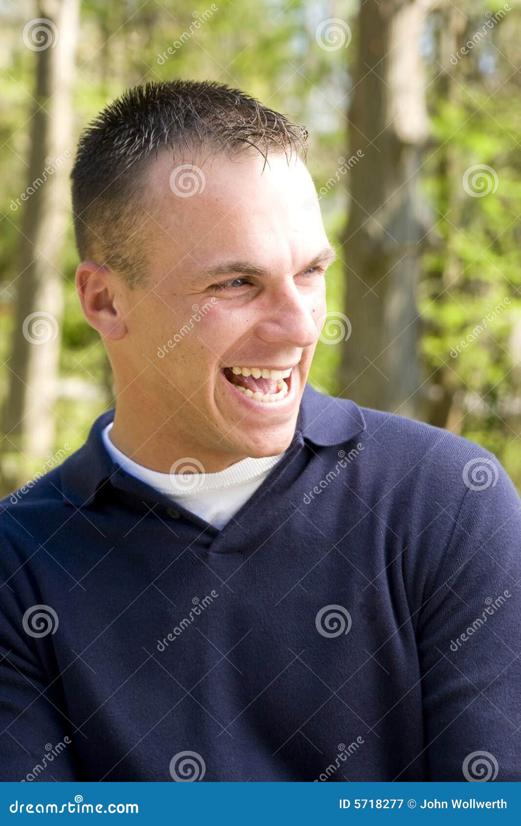 Young man laughing stock image. Image of outdoor, preppy - 5718277