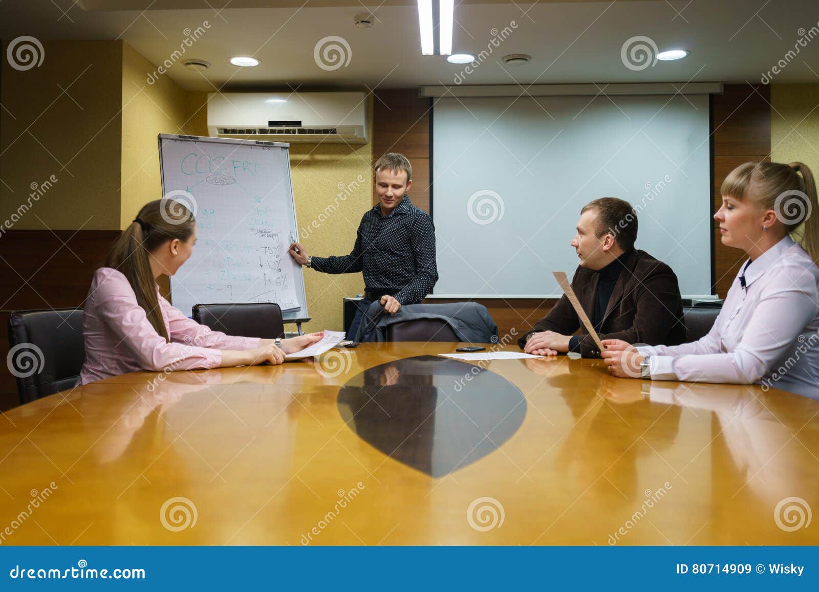 Young Man Leading Conference for Business People Stock Image - Image of ...