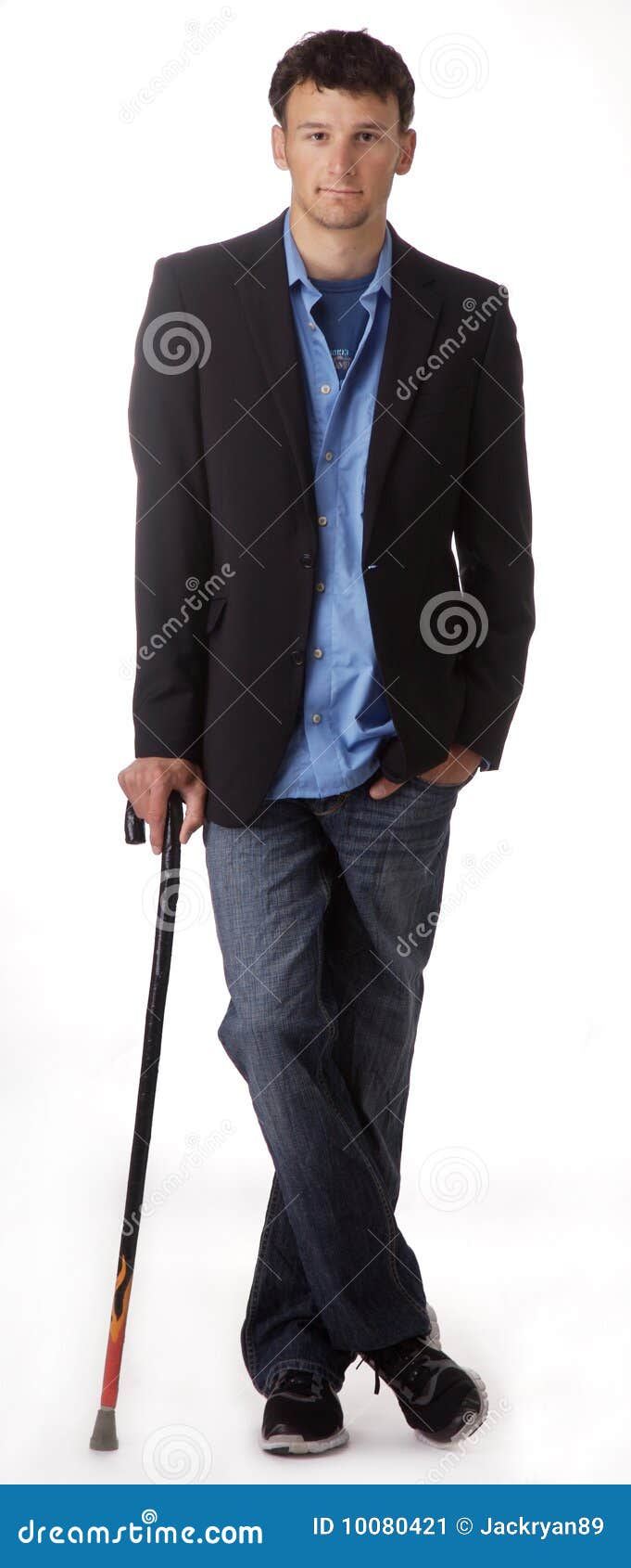 Young man leaning on cane stock image. Image of balanced - 10080421 Young man leaning on cane stock image. Image of balanced - 10080421