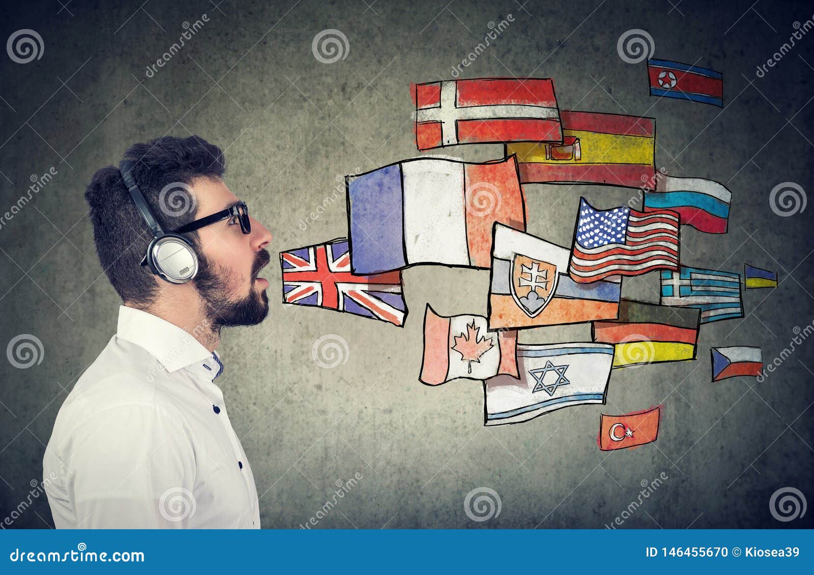 Young Man Learning Different Languages Stock Photo - Image of adult ...