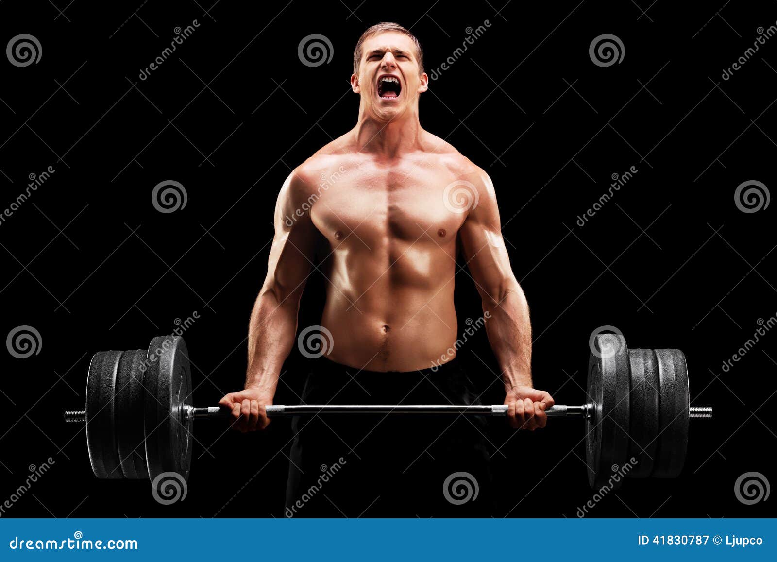 Young Man Lifting a Heavy Weight Stock Image - Image of adult, isolated ...