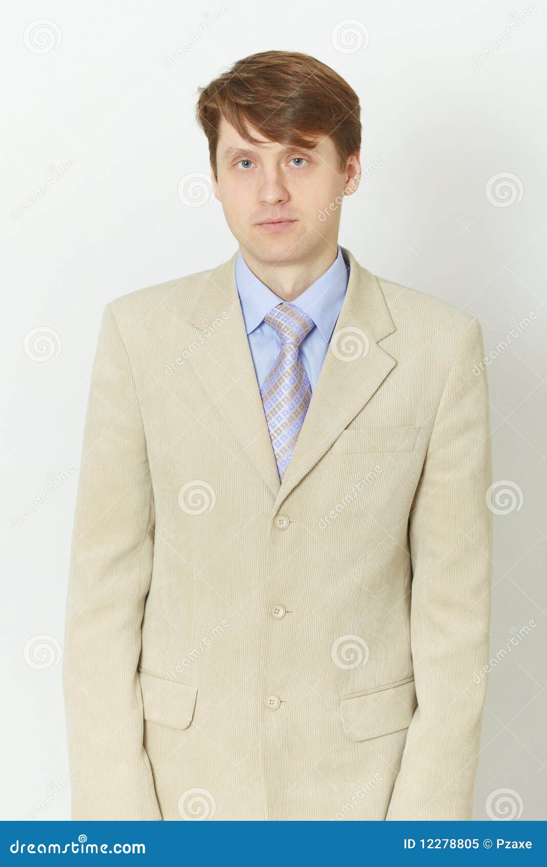 Young Man in Light Jacket - Front View Stock Image - Image of people ...