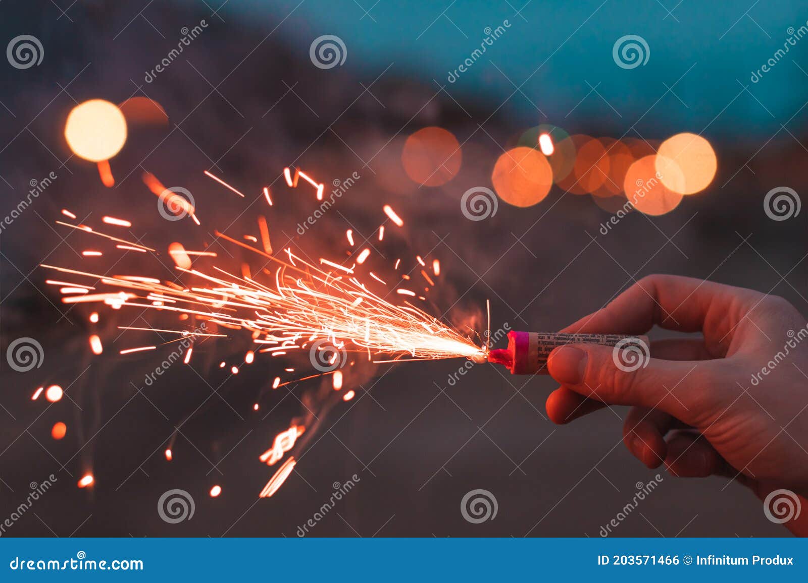 Young Man Lighting Up Firecracker Outdoors Stock Photo - Image of ...