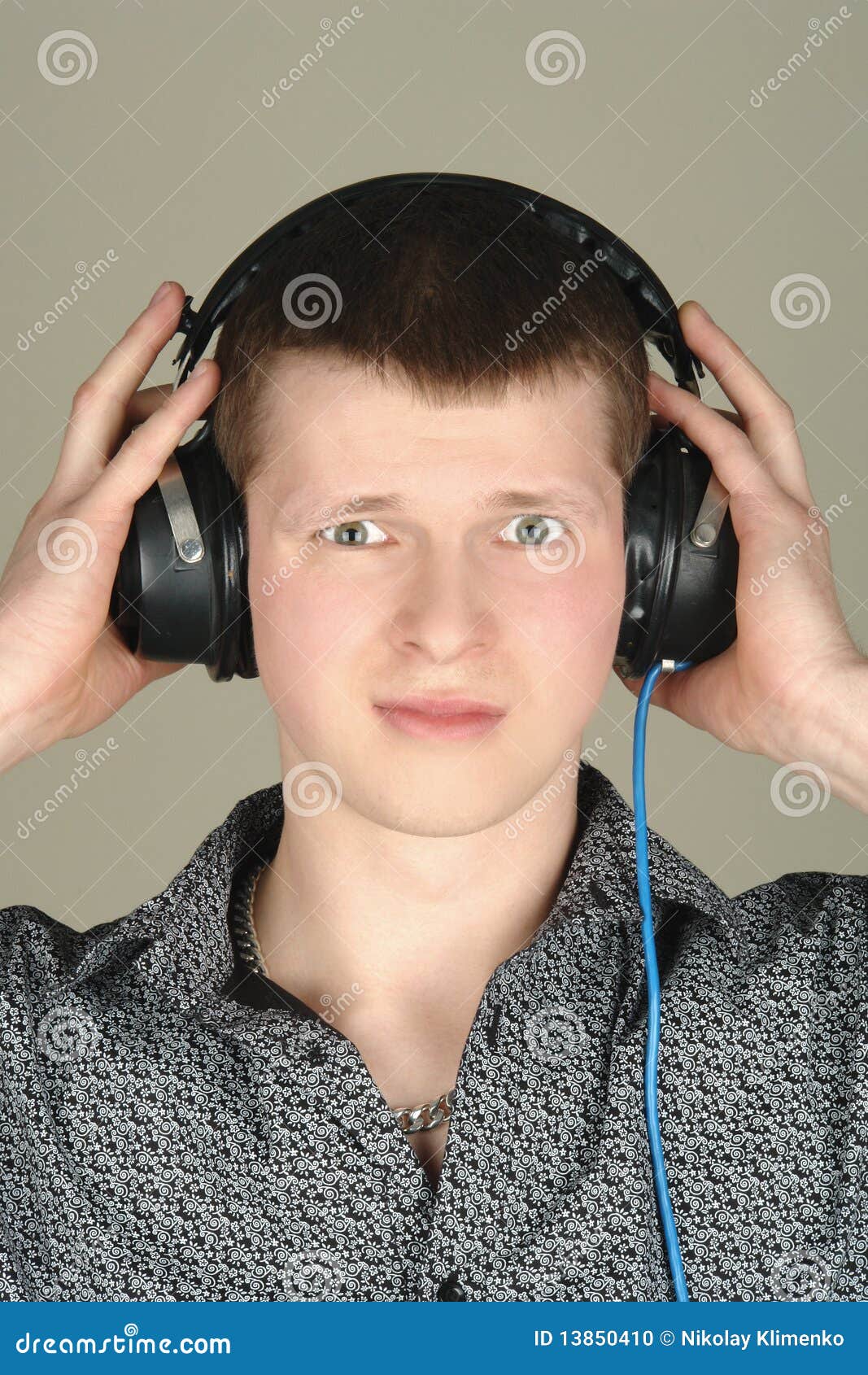 Young man listening stock photo. Image of male, musician - 13850410