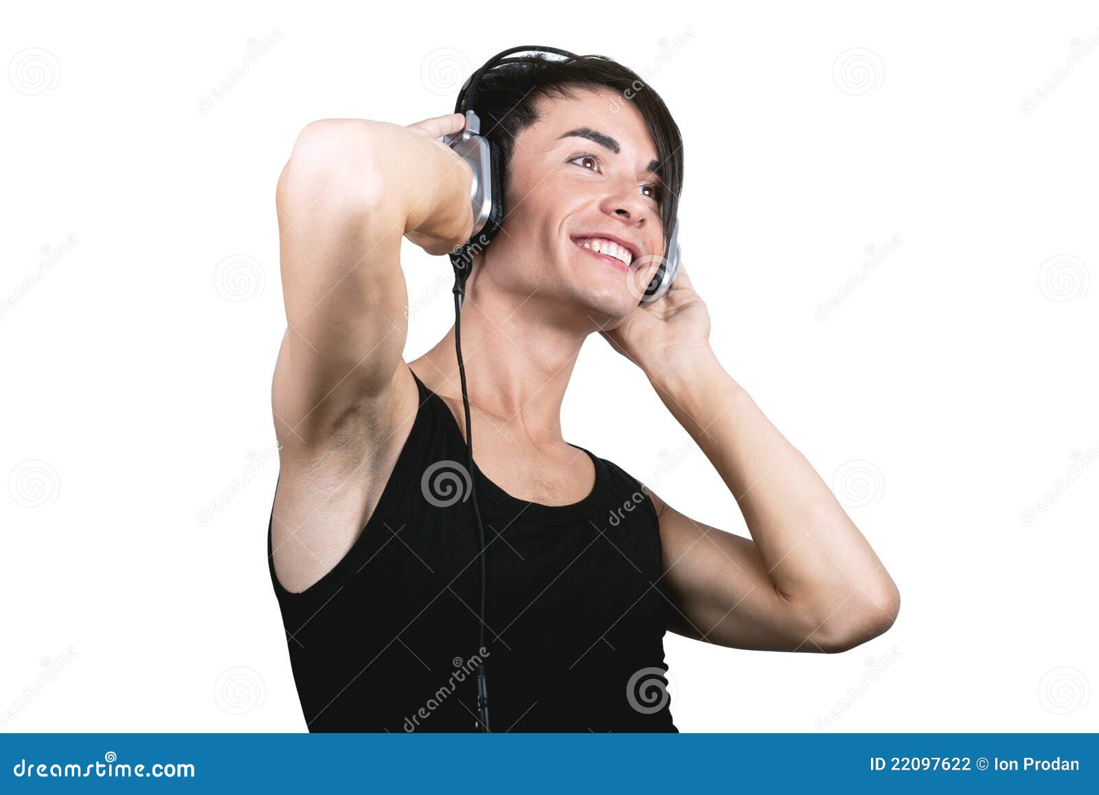 Young man listening music stock photo. Image of headphones - 22097622
