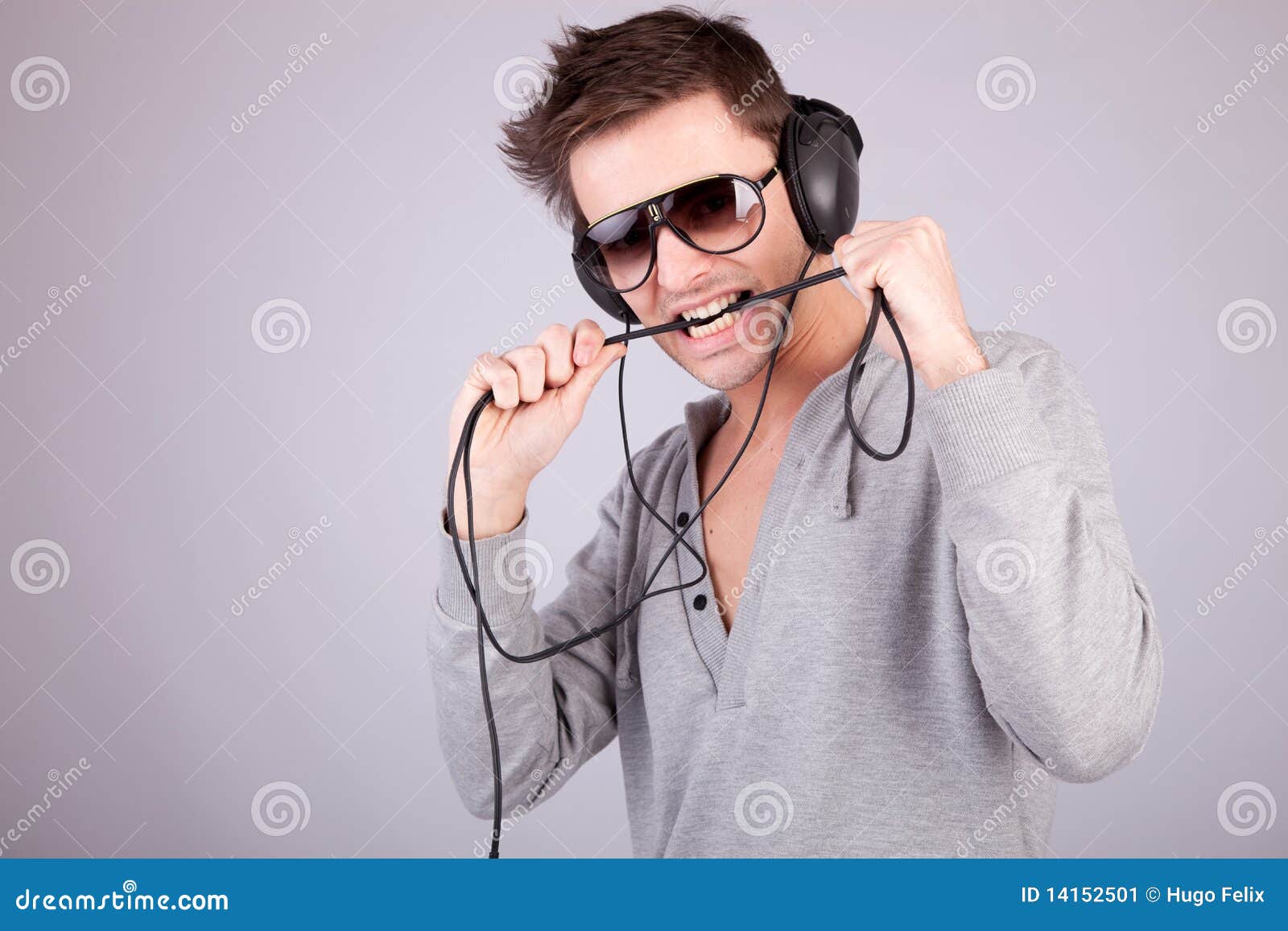 Young Man Listening To Music Stock Image - Image of listen, expression ...
