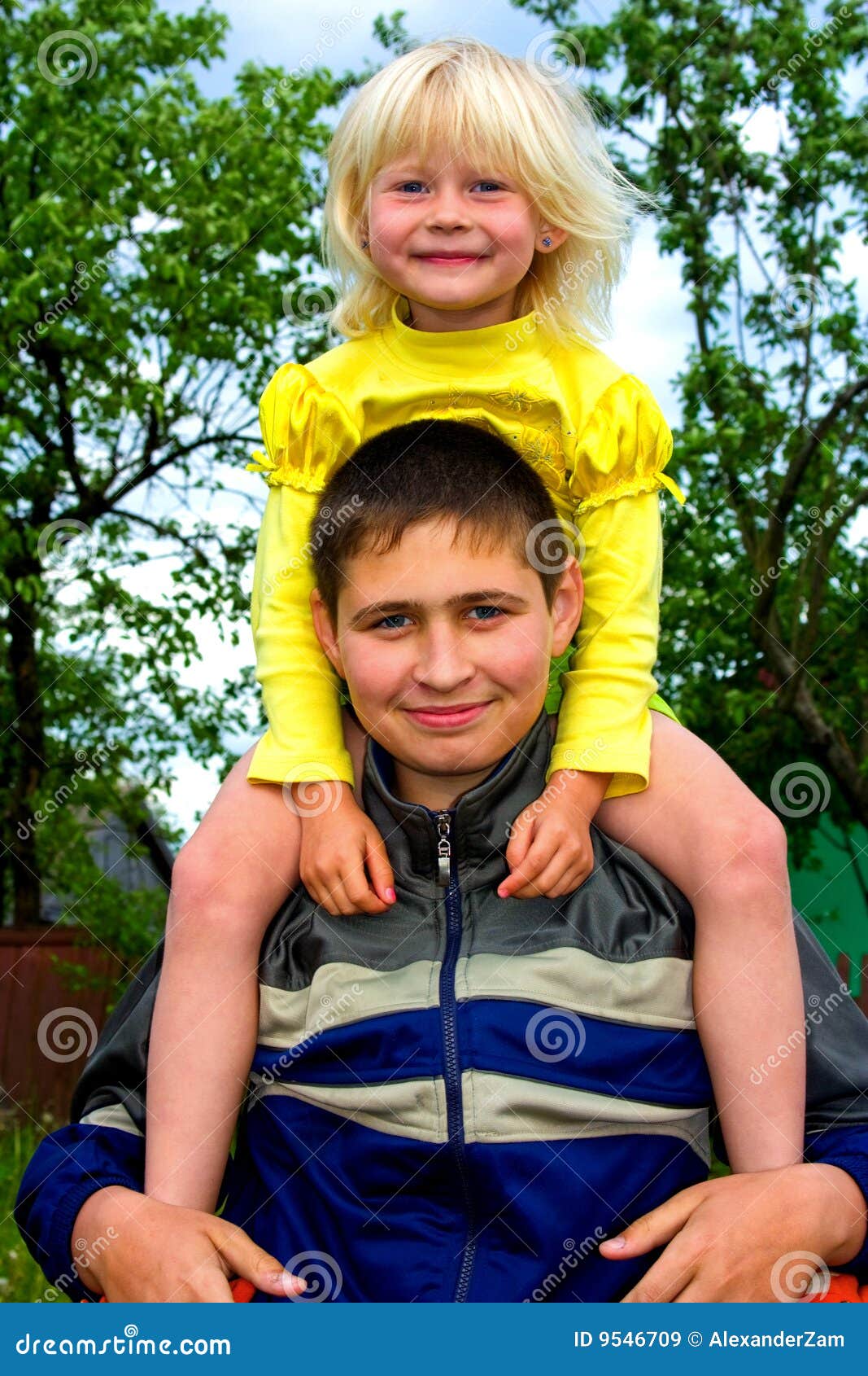 Young man and little girl stock image. Image of beautiful - 9546709