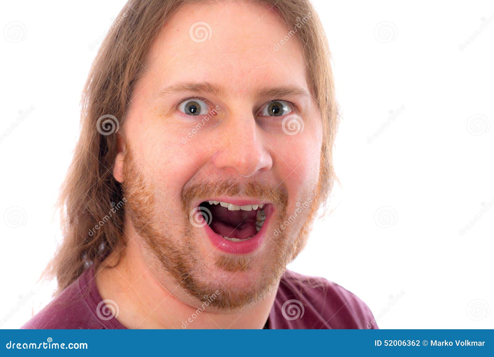 Young Man with Long Hair is Laughing Stock Photo - Image of male, adult ...