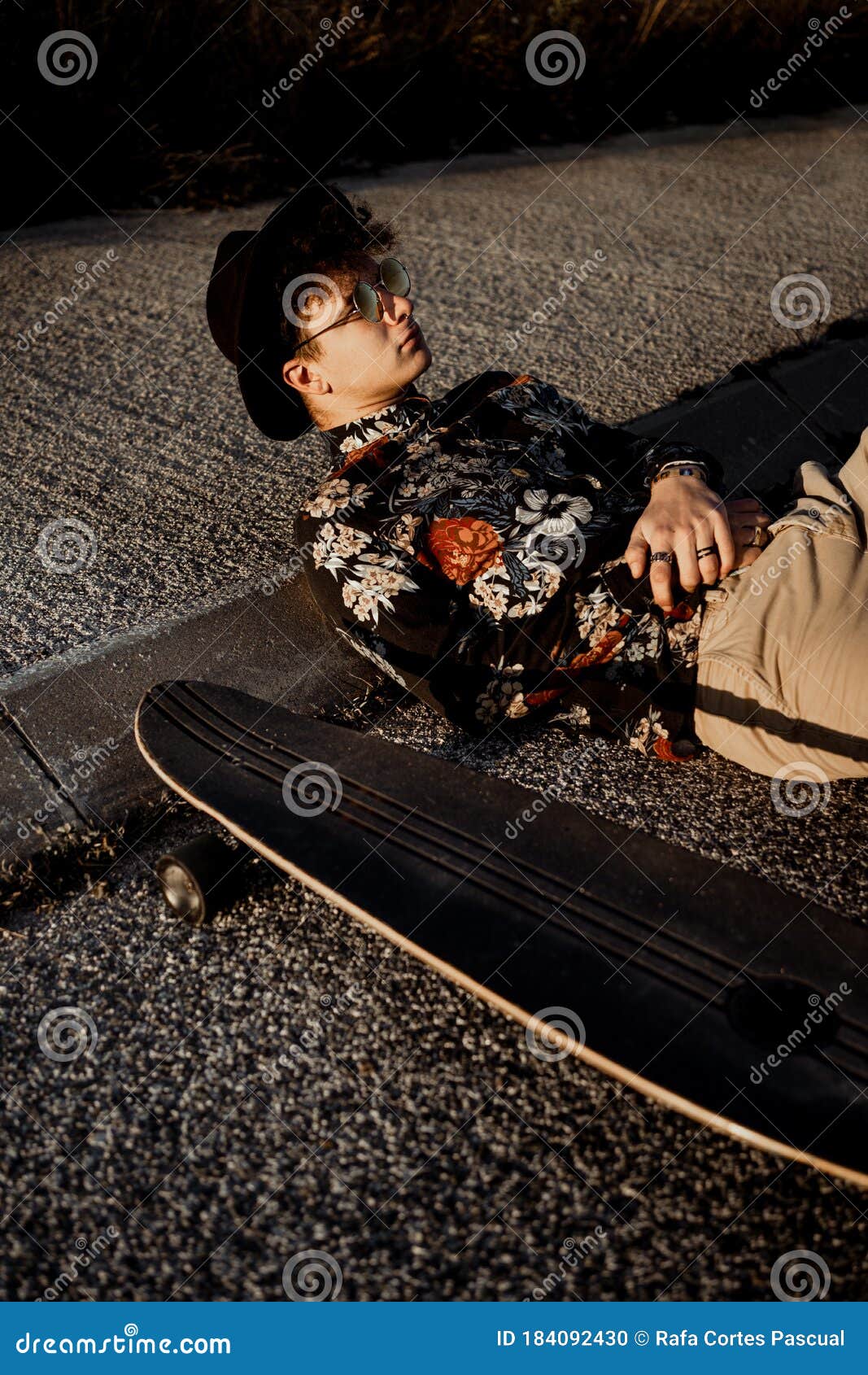 Young Man Longboarding in the Street Stock Photo - Image of stylish ...