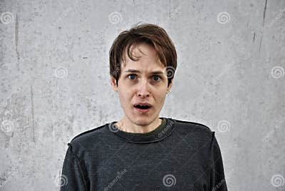 Young Man with a Look of Evil Stock Image - Image of negative, hood ...