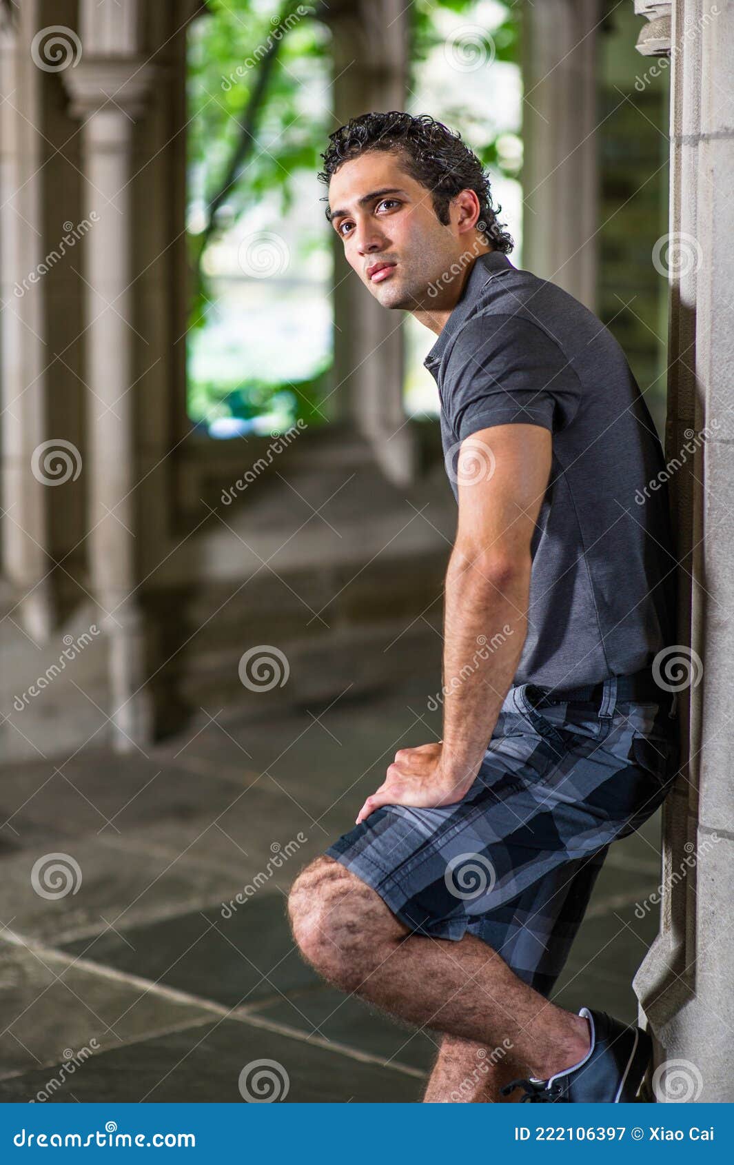 Young Man Looking Around, Thinking Stock Image - Image of fashion ...