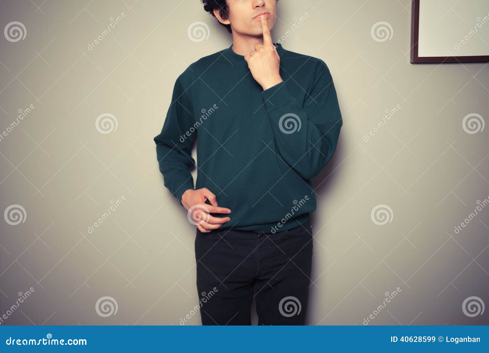 Young Man is Looking Confused Stock Image - Image of asian, wall: 40628599