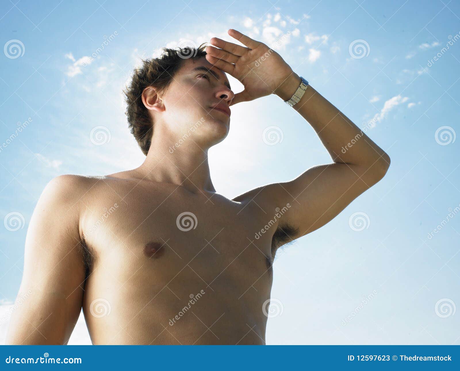 Young Man Looking Into The Distance Stock Photos - Image: 12597623