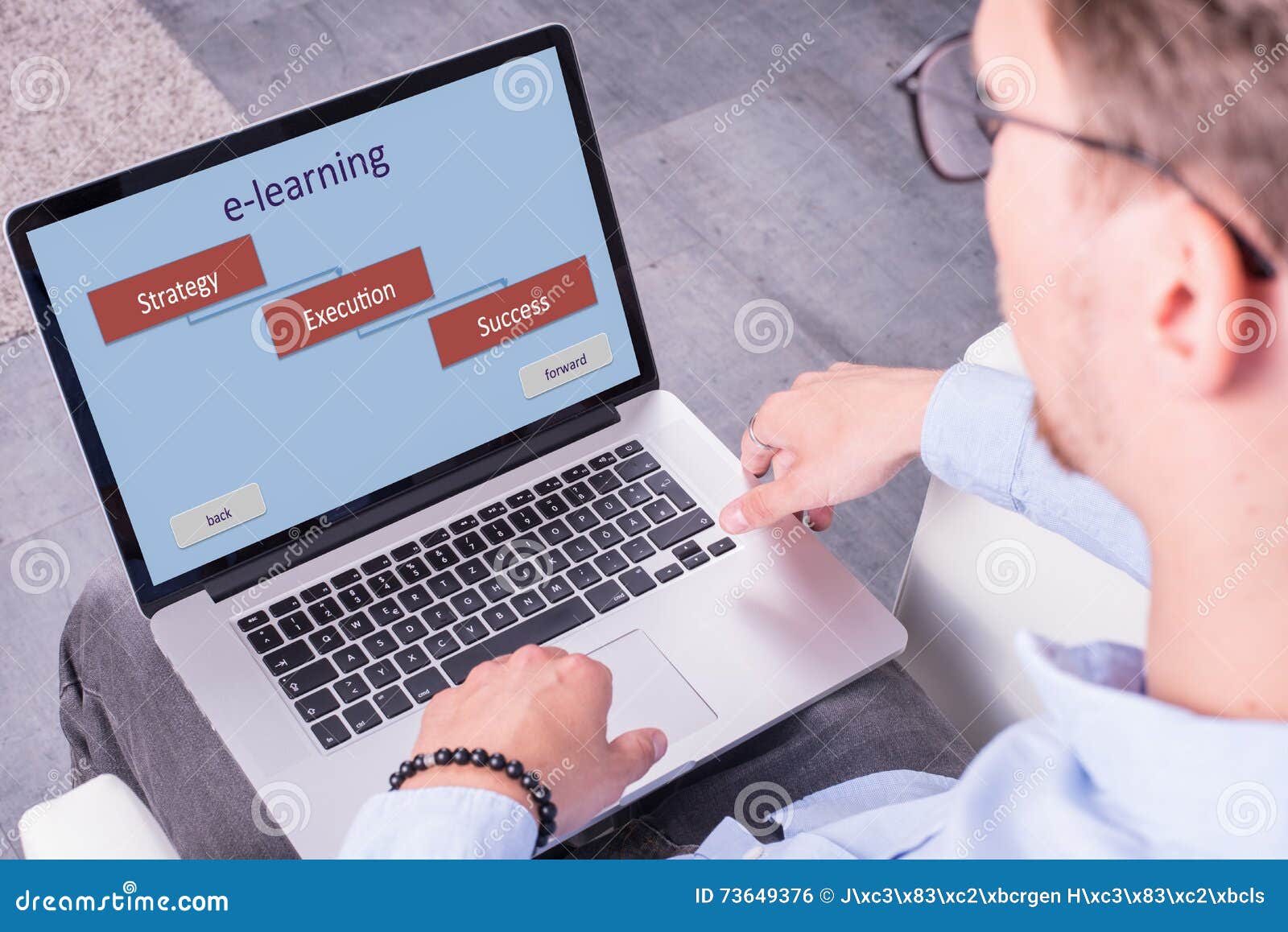 Young Man is Looking on E-learning App at Home Stock Photo - Image of ...