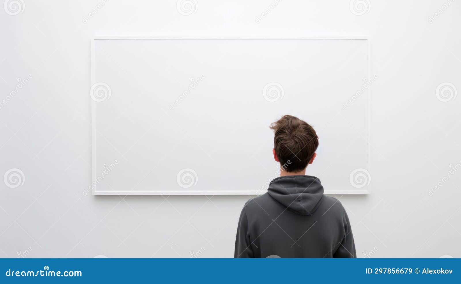 Young Man Looking at a Notice Board AI Generated Stock Illustration ...