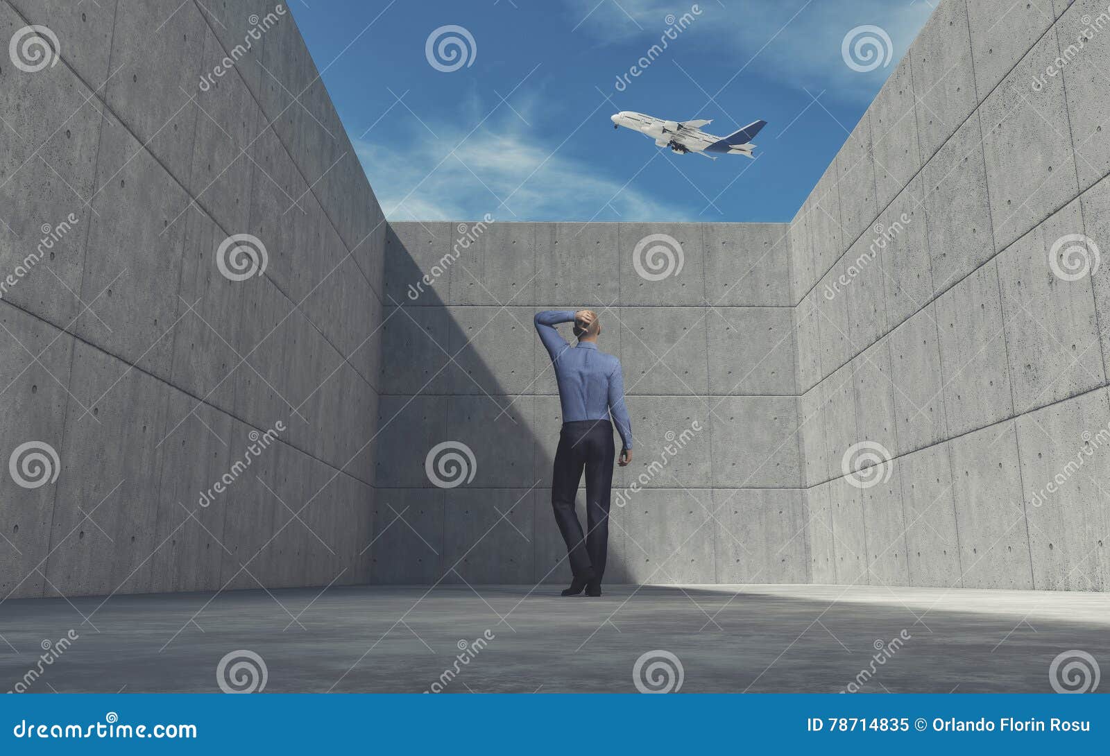 Young Man Looking Over Wall Stock Illustration - Illustration of ...