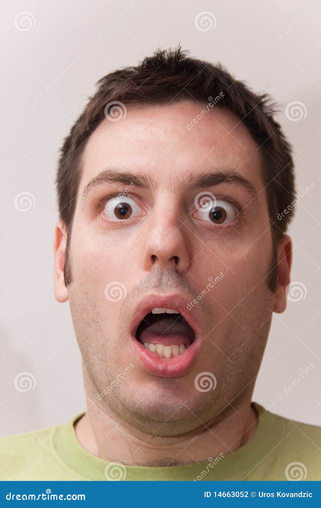 Young Man Looking Scared and Shocked Stock Photo - Image of offended ...