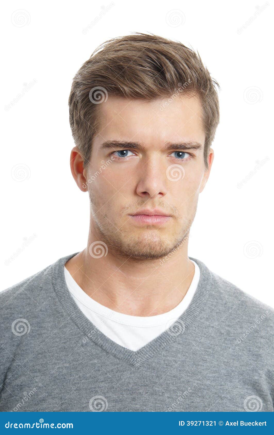 Young man looking serious stock image. Image of frown - 39271321