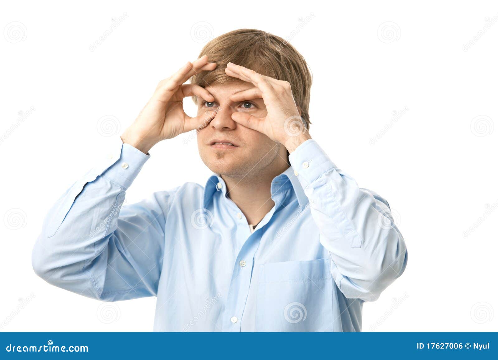 Young Man Looking Toward Future Stock Photo - Image of binocular ...
