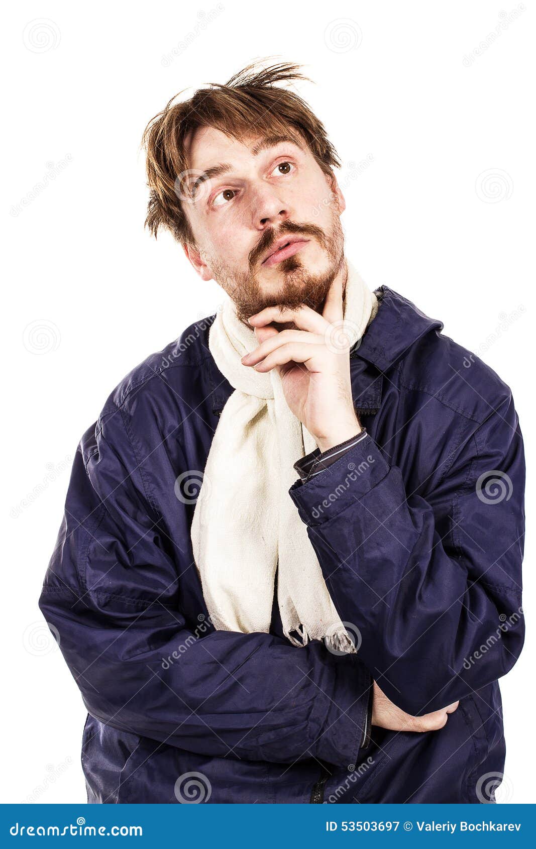 Young man looking up stock image. Image of thoughtful - 53503697