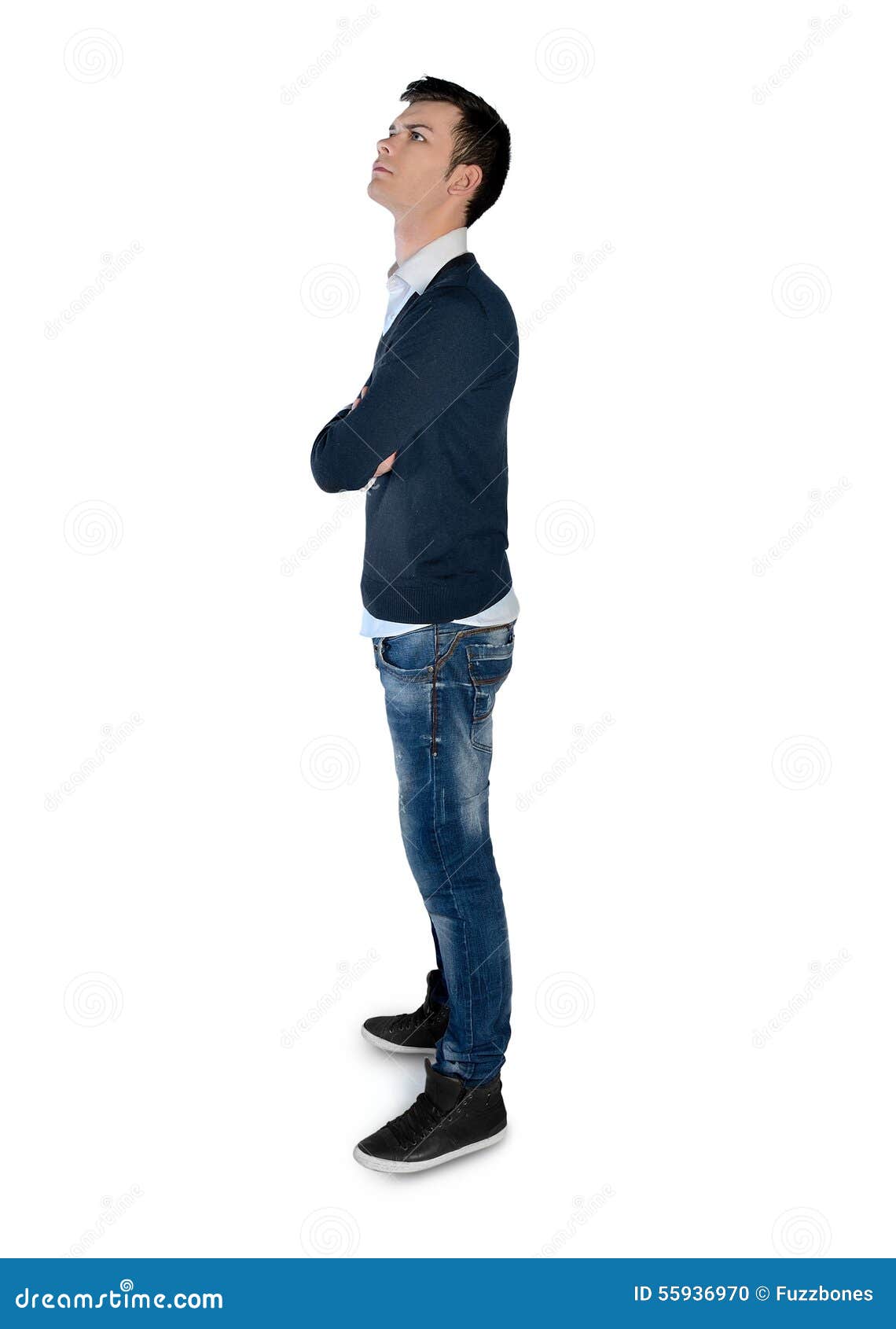 Man Looking Up Confused Profile Stock Photos - Free & Royalty-Free ...