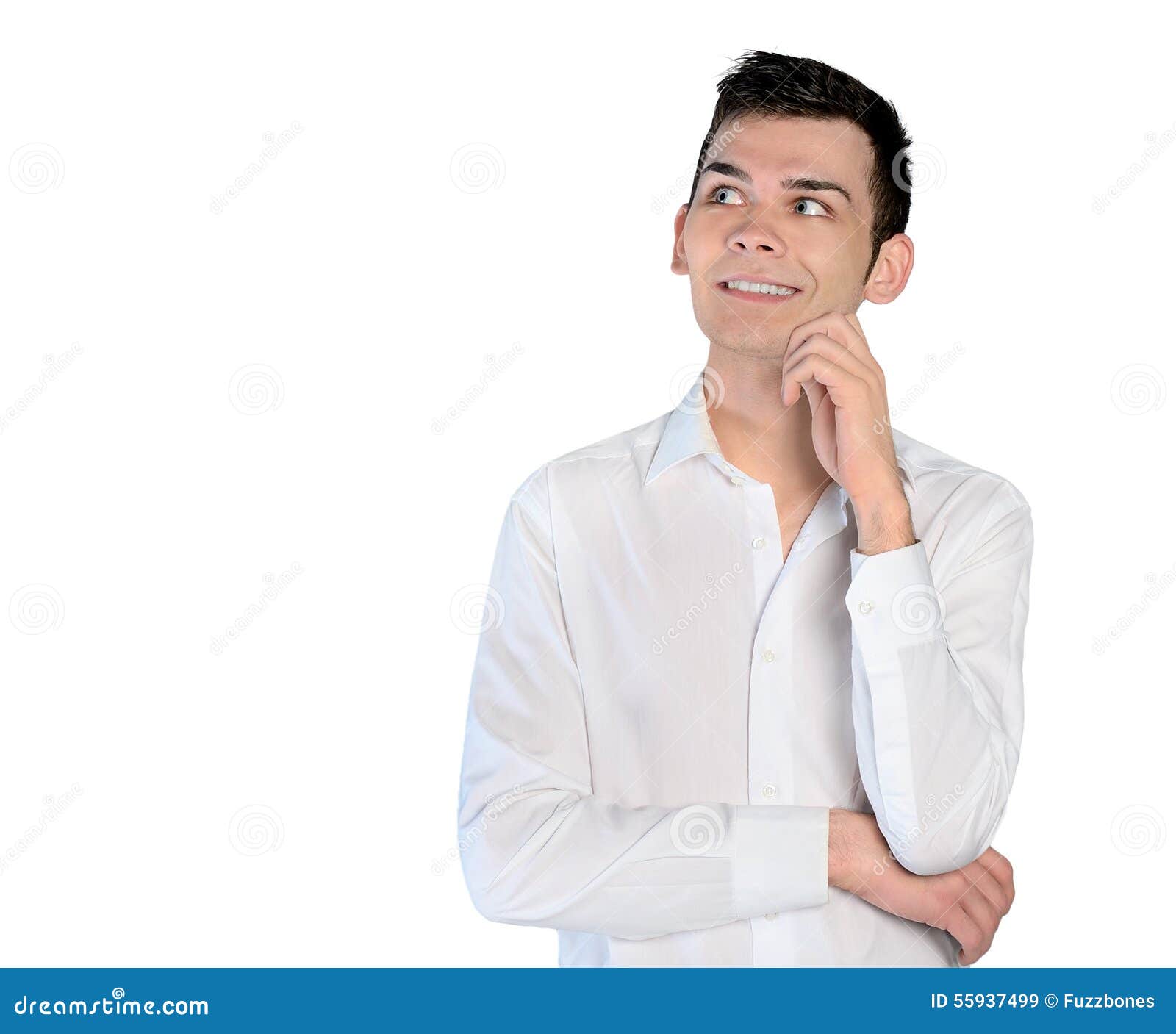 Young man looking up stock image. Image of handsome, portrait - 55937499