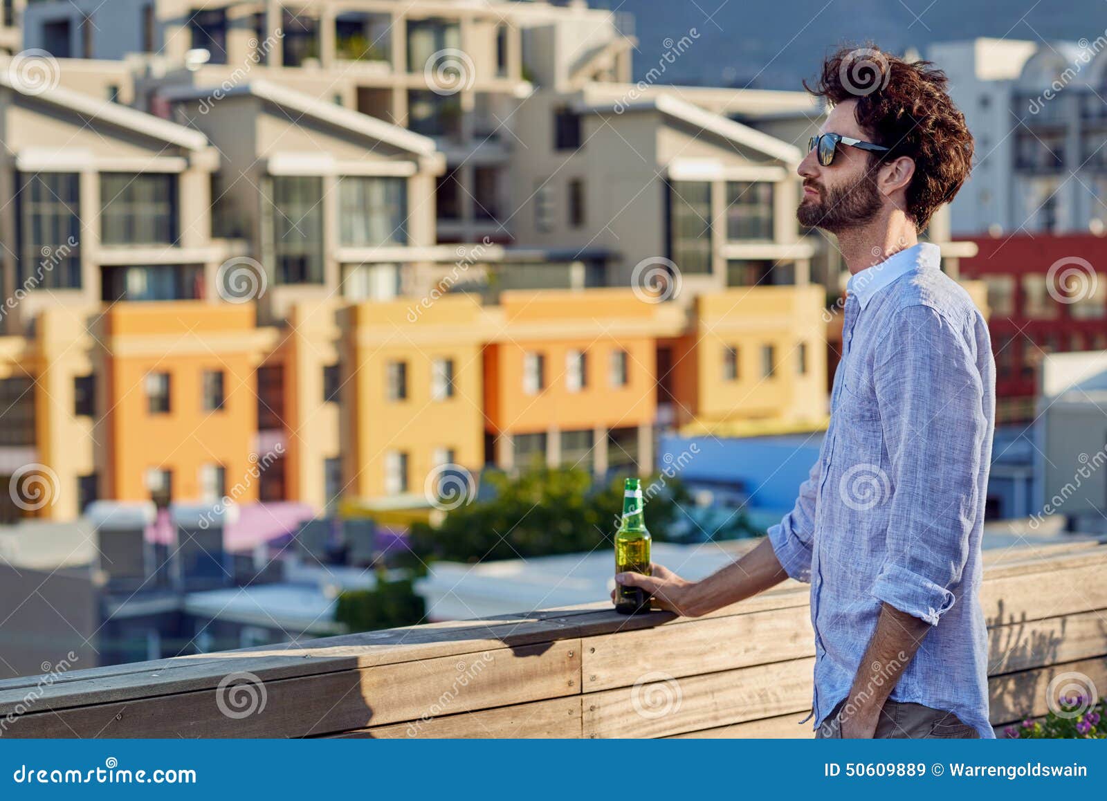 Young man looking at view stock image. Image of urban - 50609889