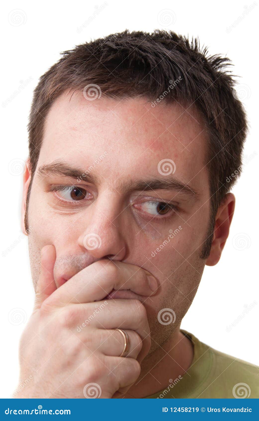 Young man looking Worried stock image. Image of portrait - 12458219