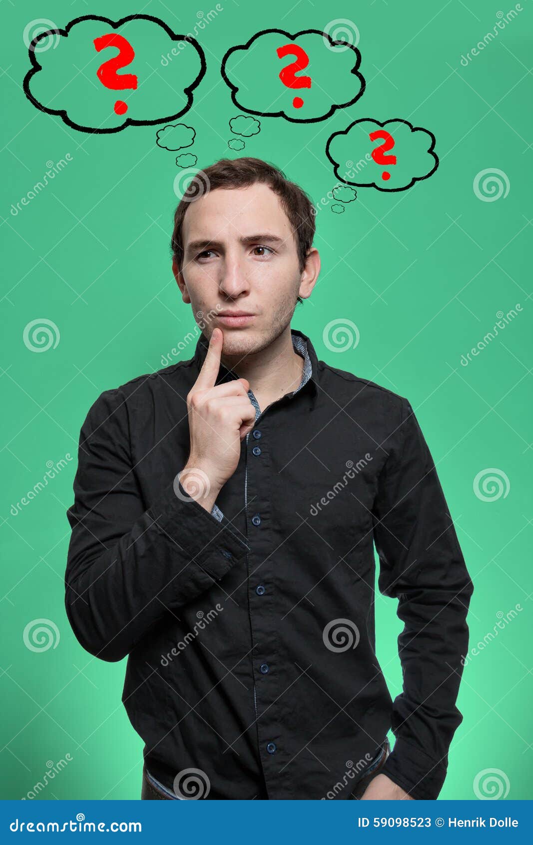 Young Man Looks Questioningly Stock Image - Image of language, emotion ...