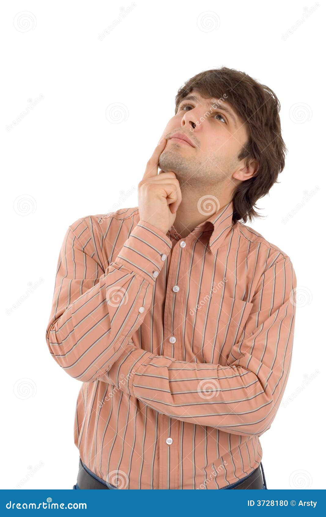 Young man looks upward stock photo. Image of person, caucasian - 3728180
