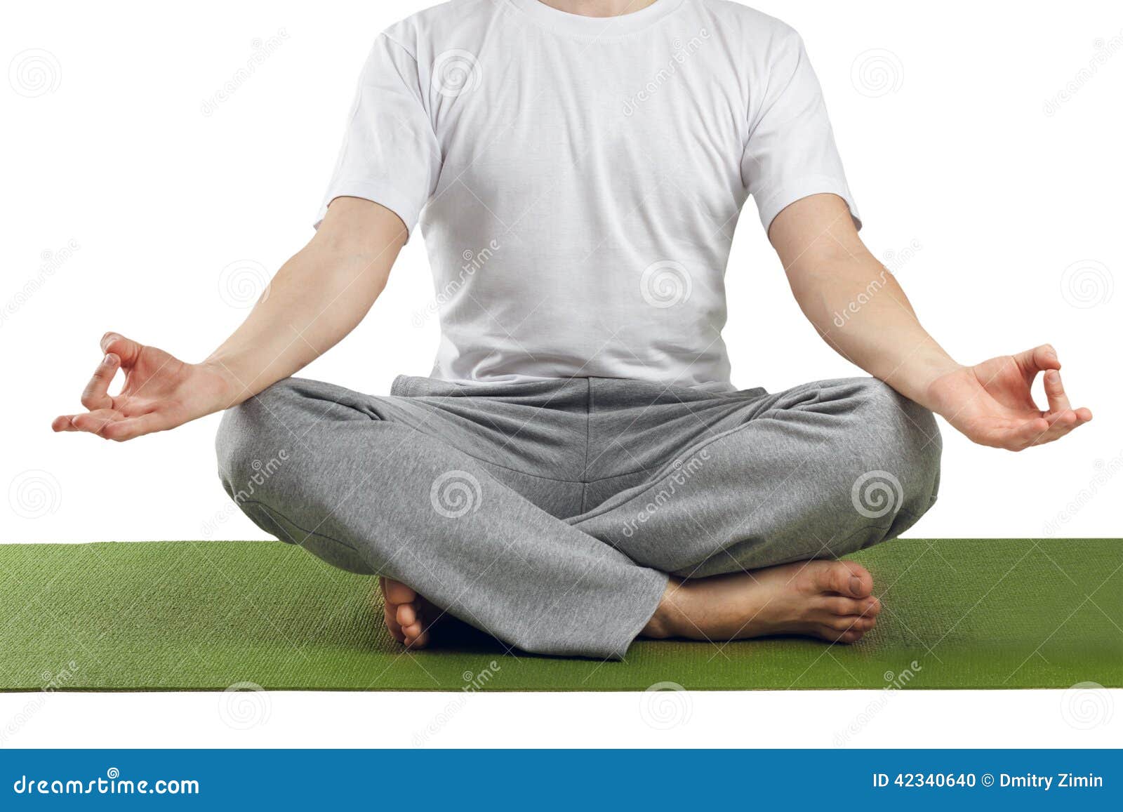 Young man in lotus pose stock photo. Image of adult, gymnastics - 42340640