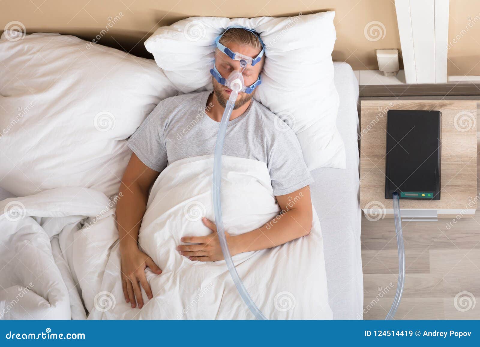 Man with Sleeping Apnea and CPAP Machine Stock Image - Image of ... Man with Sleeping Apnea and CPAP Machine Stock Image - Image of ...