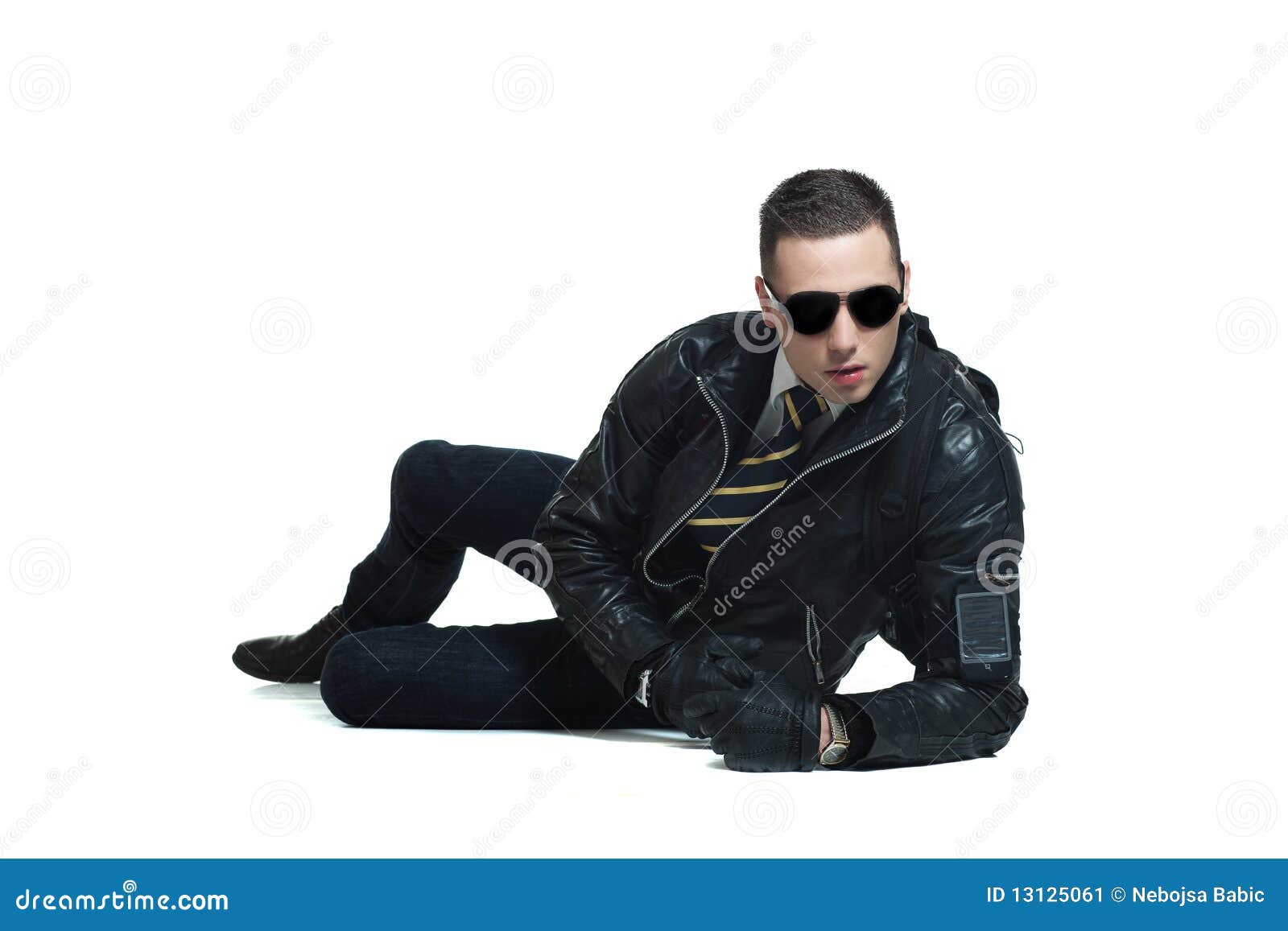 Young man lying down stock image. Image of handsome, pose - 13125061