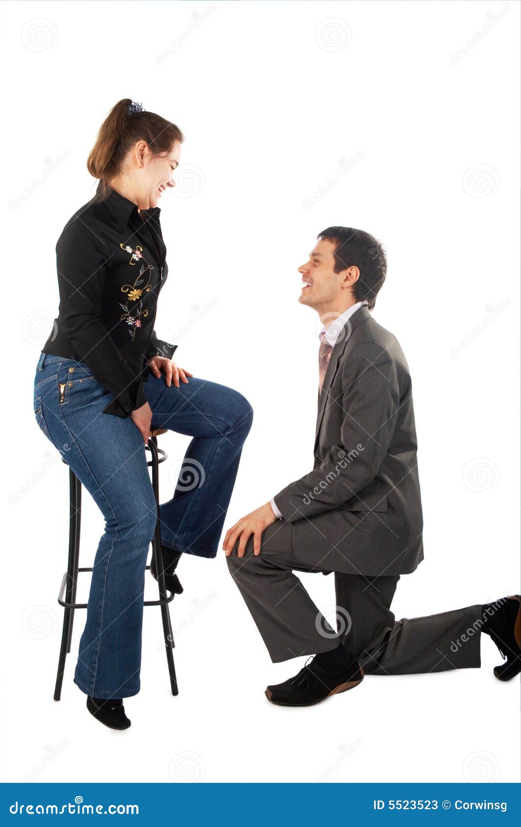 Young man makes proposal stock image. Image of caucasian - 5523523