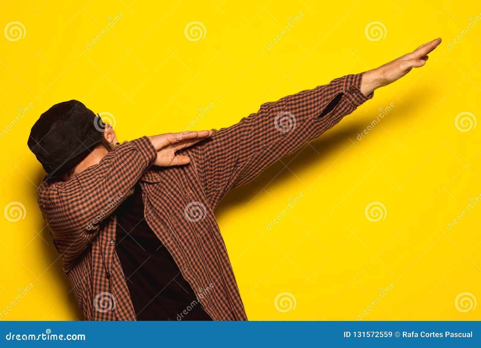 Young man making DAB stock image. Image of character - 131572559
