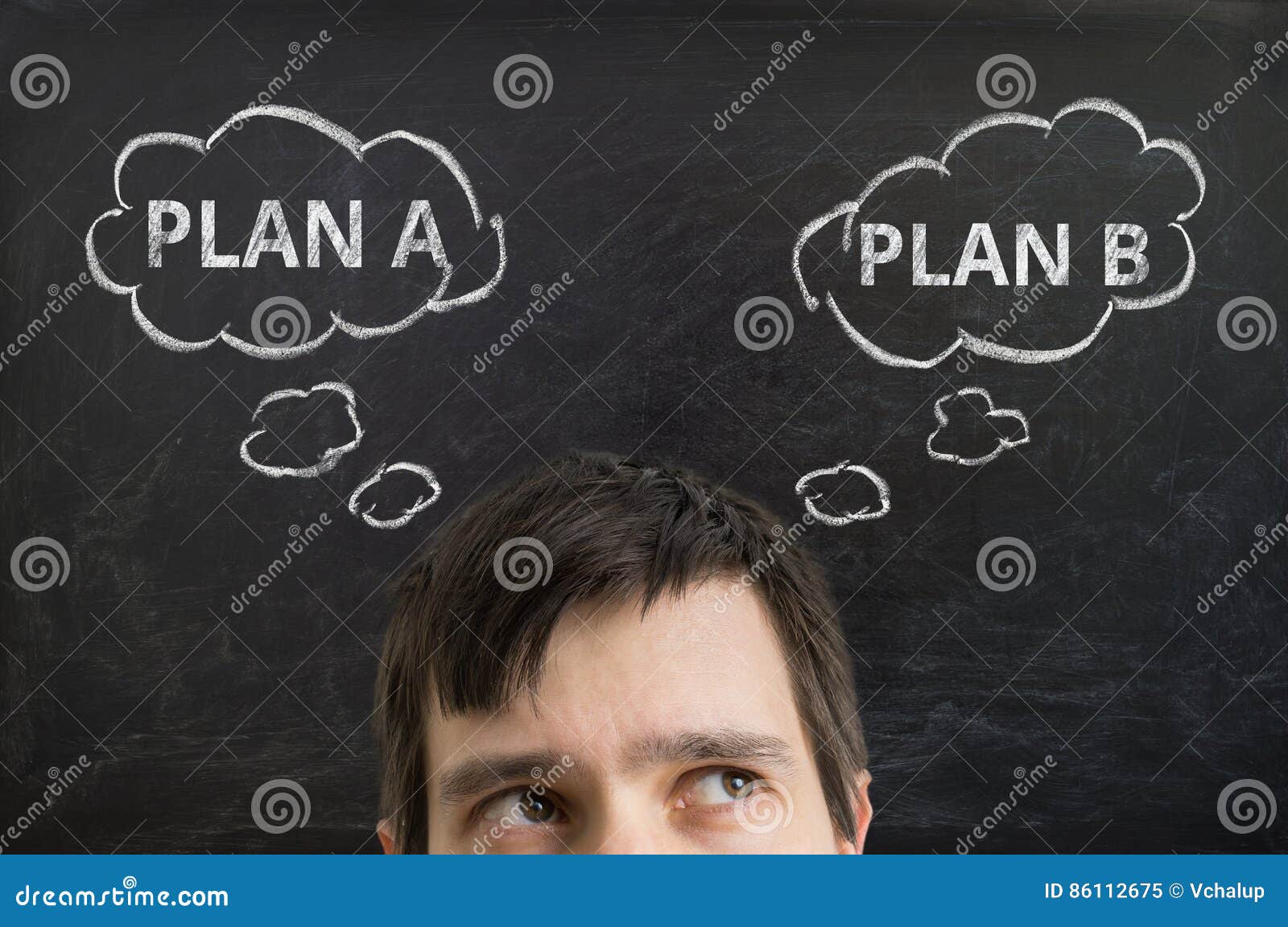 Young Man is Making Decision and Selecting Strategy between Plans a and ...